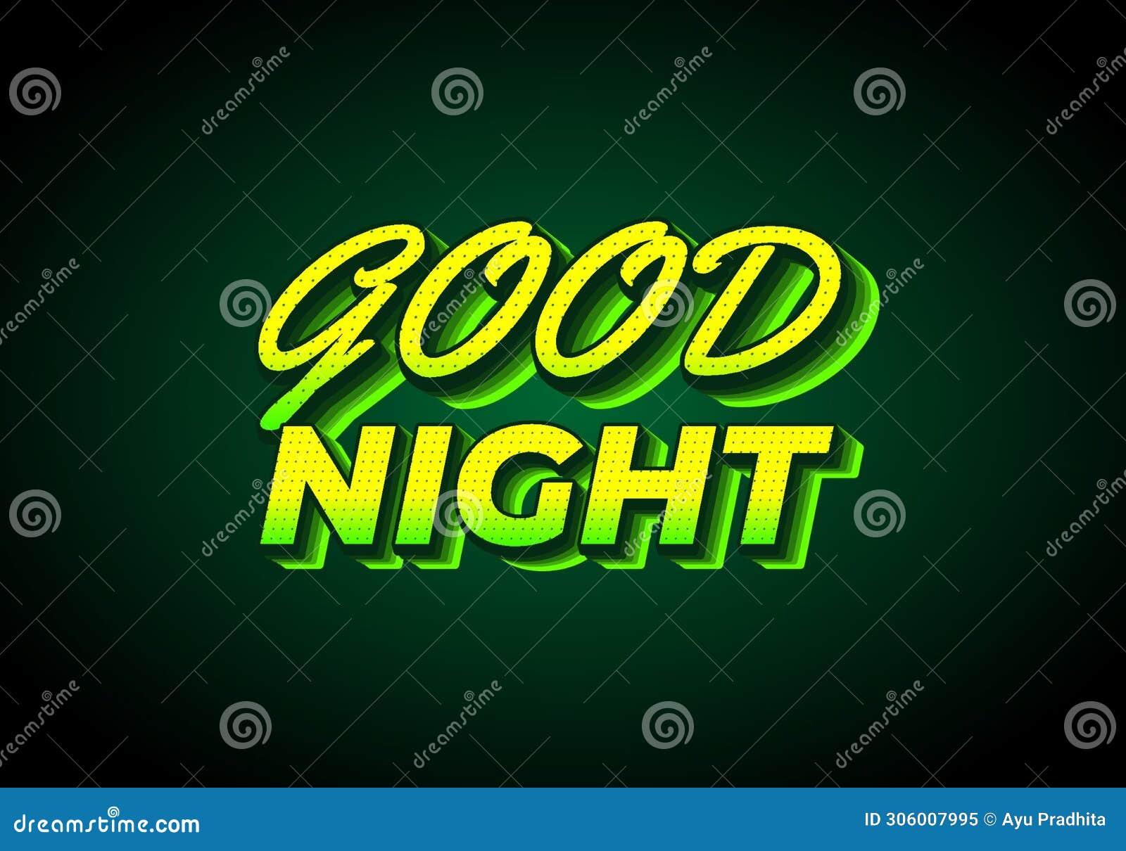 Good Night. Text Effect in Modern Style.eye Catching Color. 3D Look ...