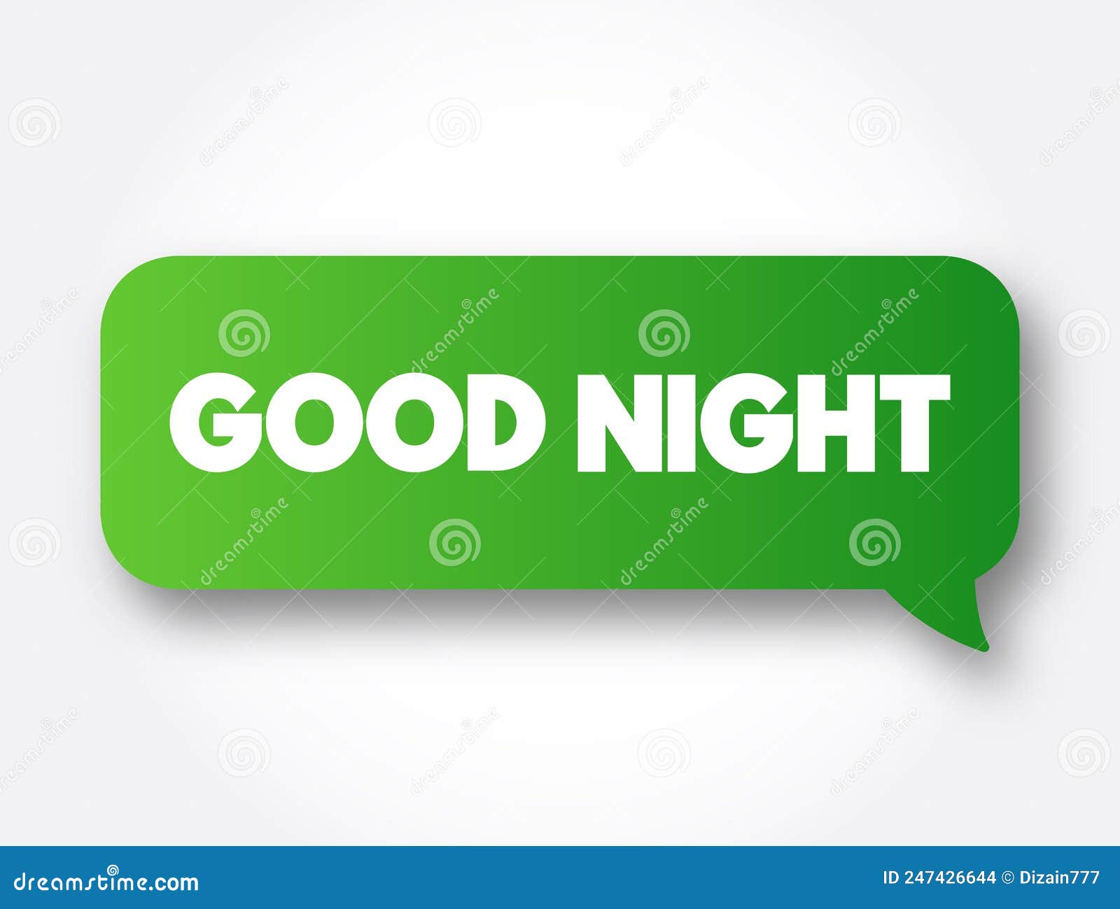 Good Night Text Message Bubble, Concept Background Stock Illustration ...