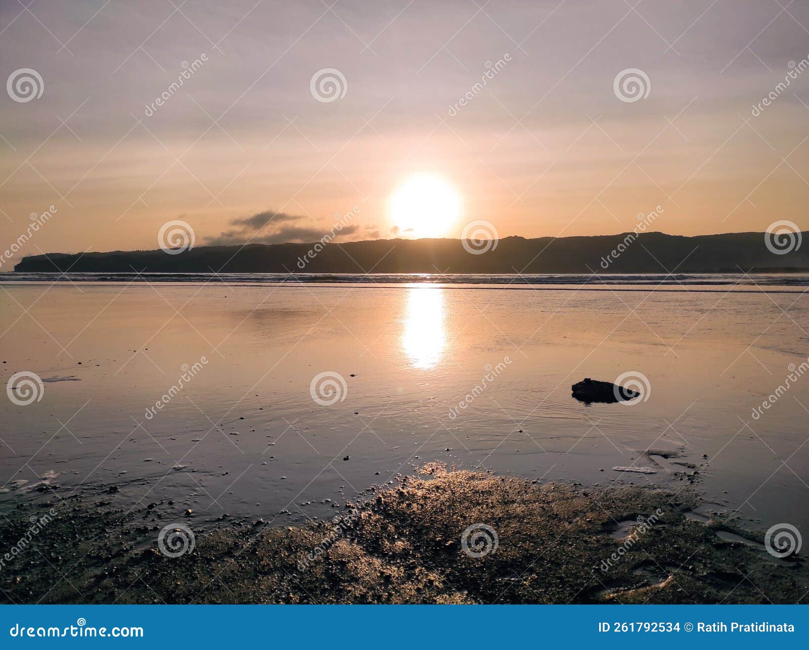 Beautiful Sunset in Teleng Ria Beach Pacitan Regency Stock Photo ...