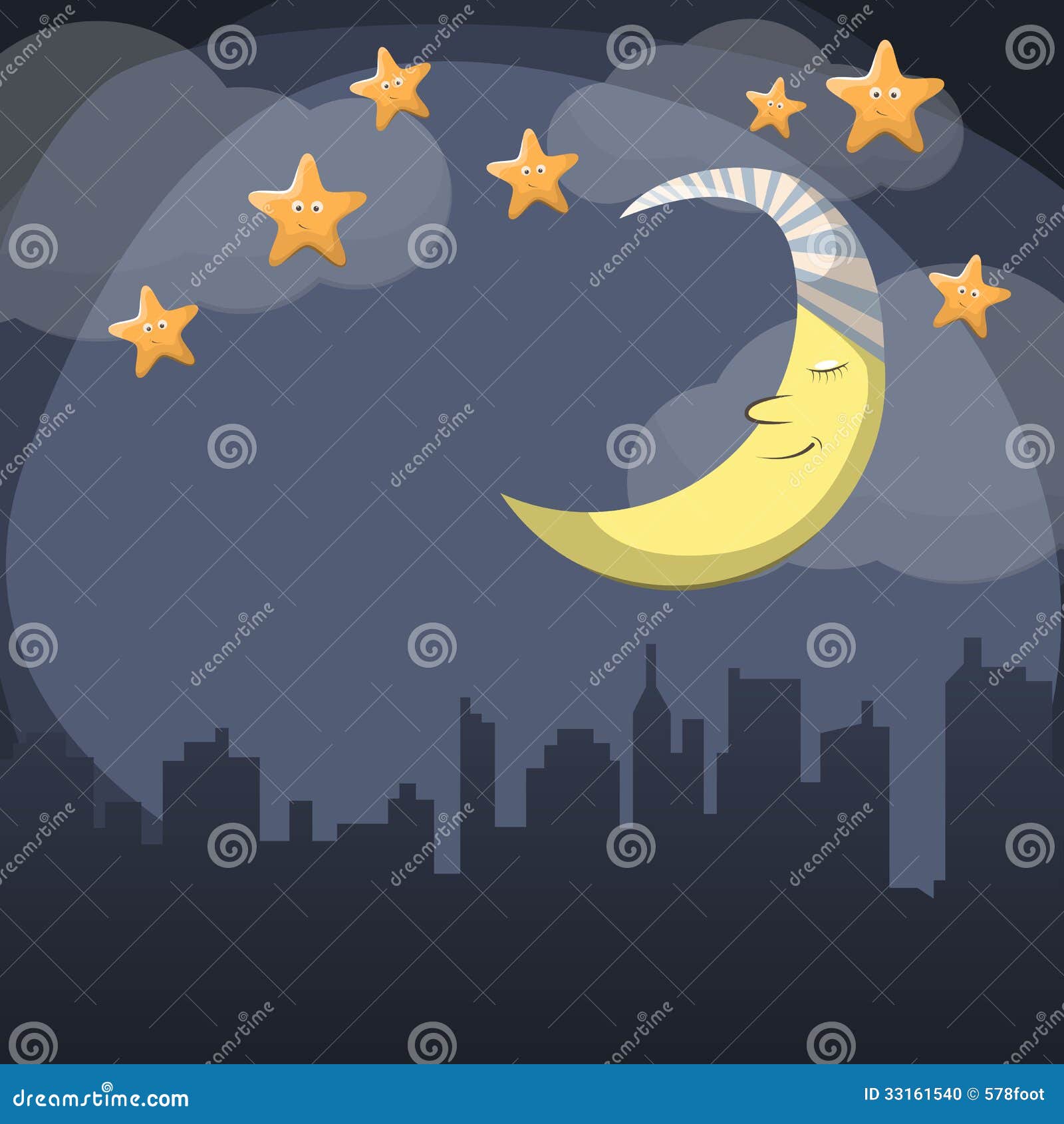 Good night stock vector. Illustration of vector, cloud - 33161540