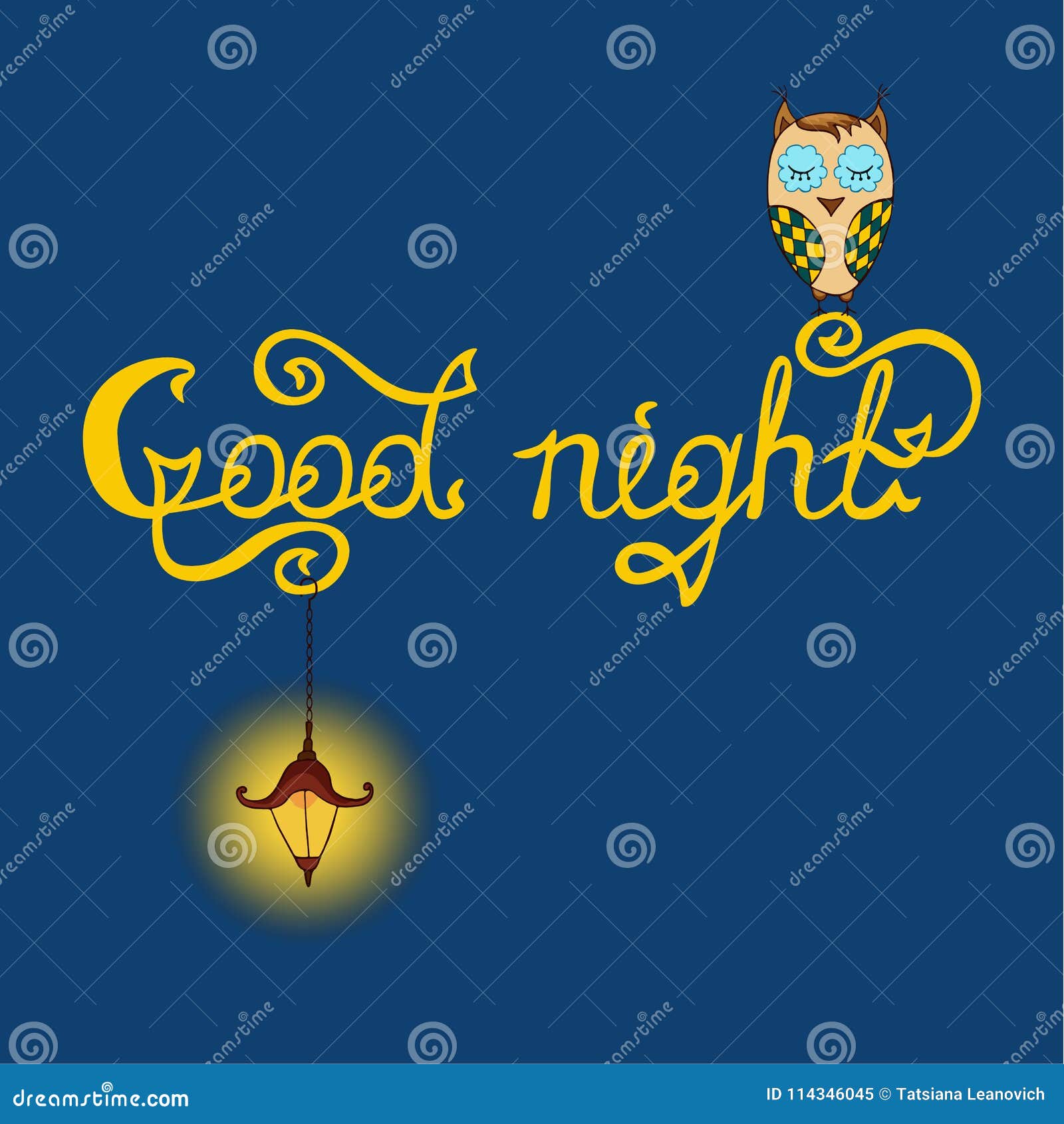 Good Night Word Written in Calligraphy Style. Handwritten Script Stock ...