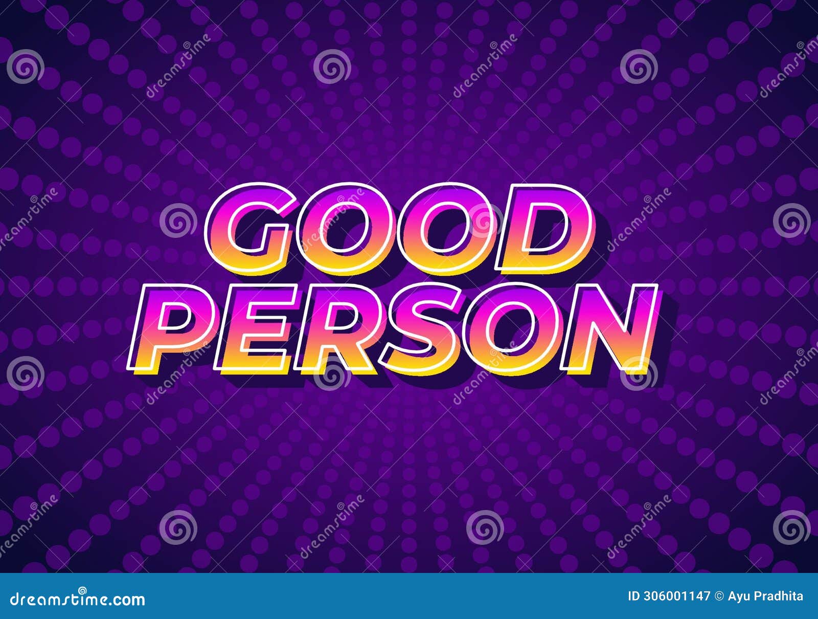 Good Person. Text Effect in 3D Look. Eye Catching Color Stock Vector ...