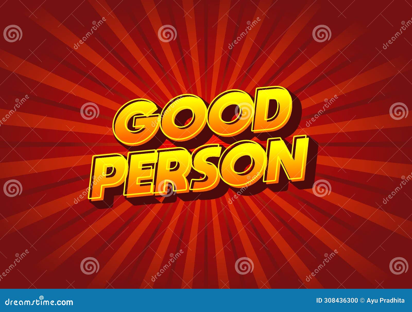 Good Person. Text Effect in 3D Look. Eye Catching Color Stock Vector ...