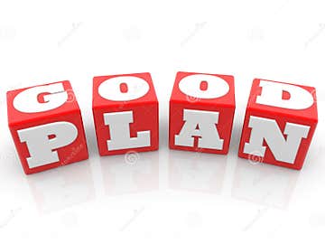 Good Plan Concept on White Cubes Stock Illustration - Illustration of ...