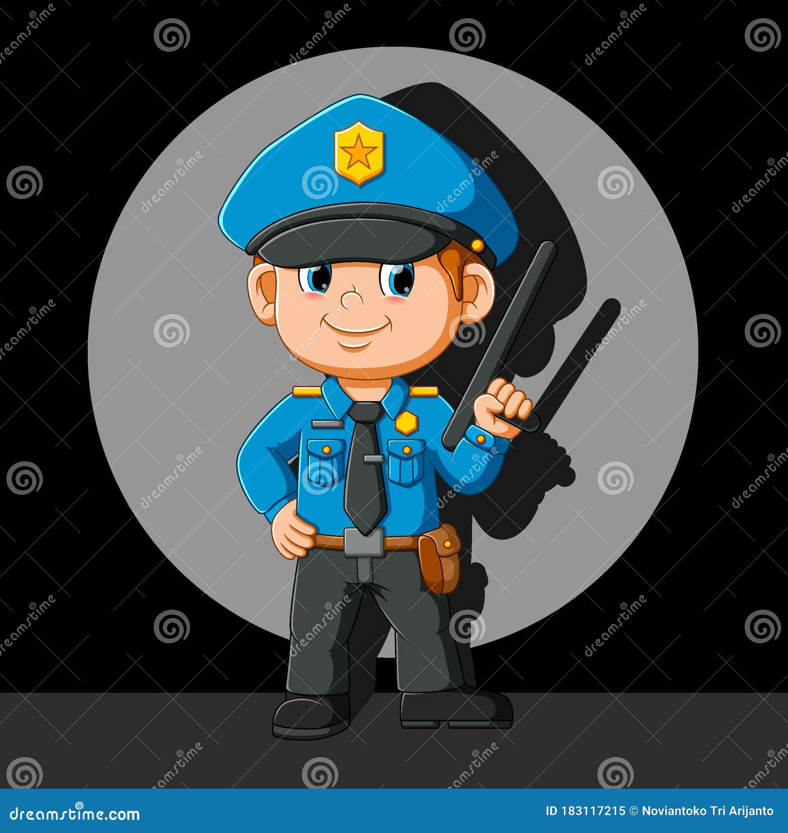 Good Police Doing Happy Pose Stock Vector - Illustration of posing ...