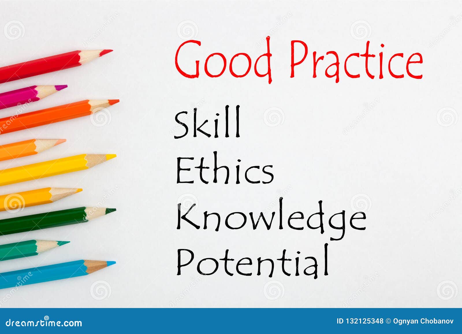 Good Practice Written On White Paper. Concept Skill - Ethic - Knowledge ...