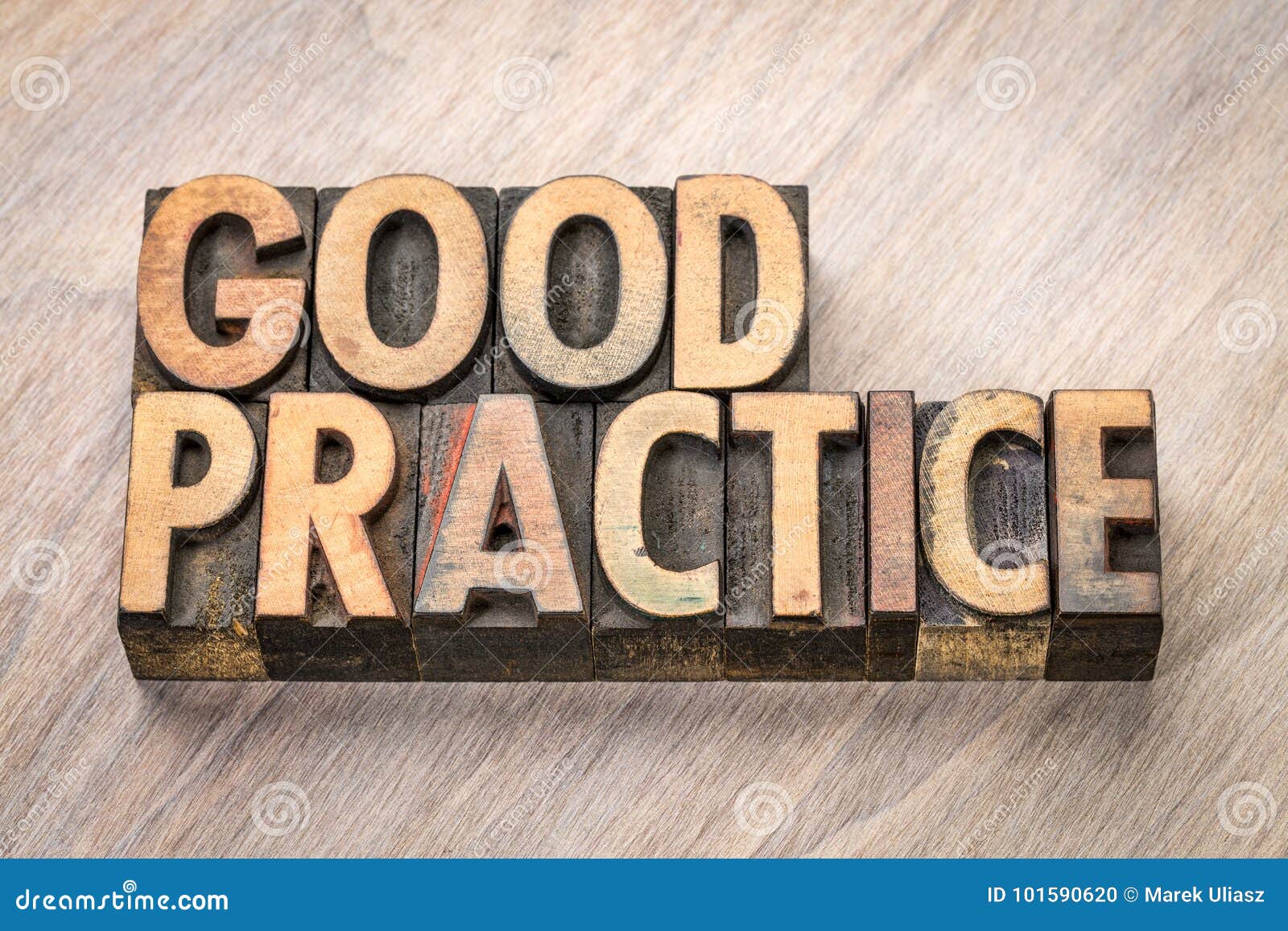 Good Practice Word Abstract in Wood Type Stock Photo - Image of block ...