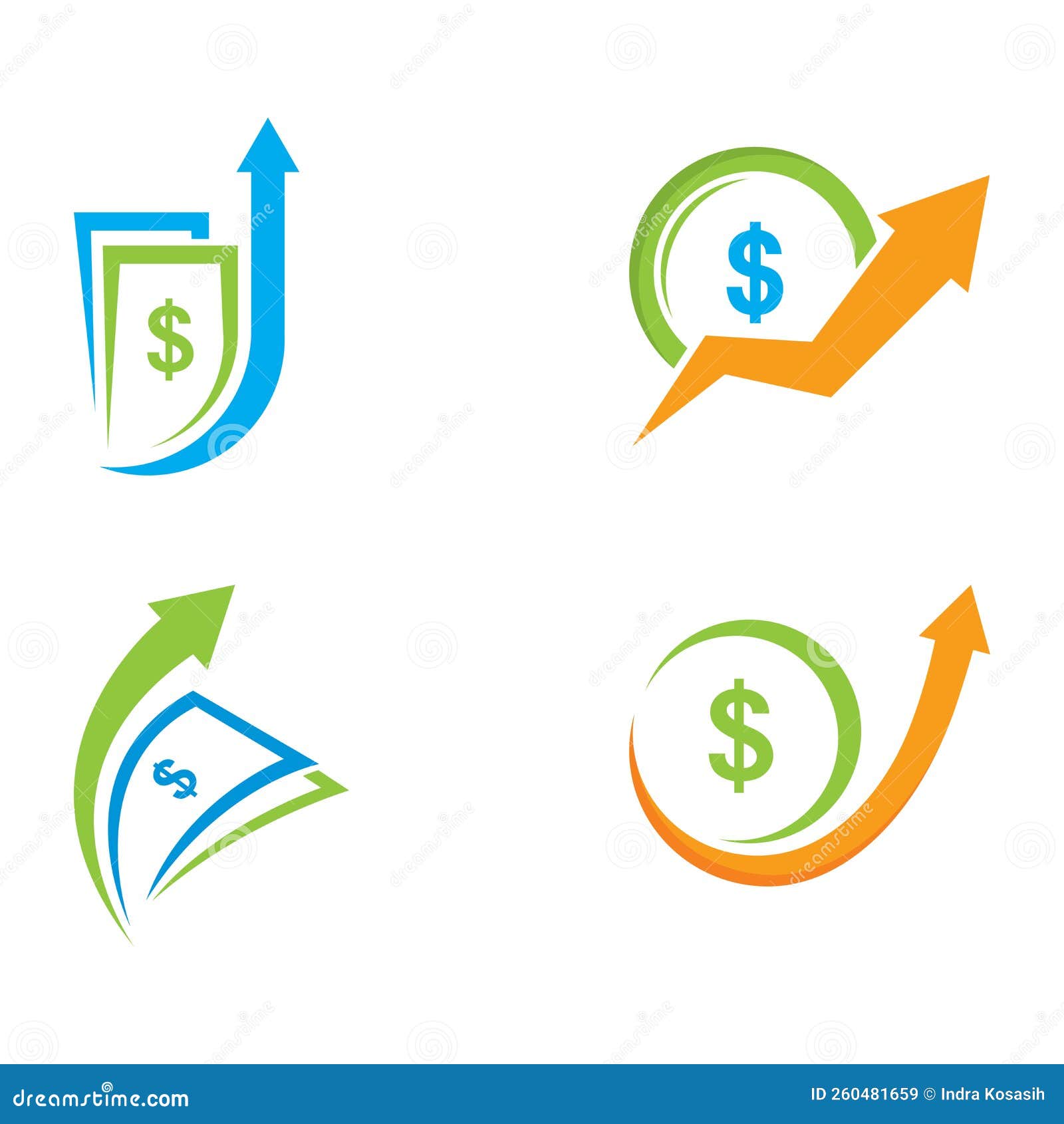 Good Process Sign of Dollar with Arrow Logo Icon Illustration Stock ...