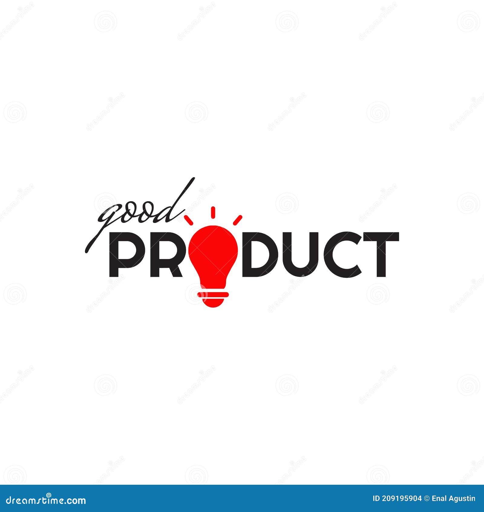 Good Product Text Logo Incorporated with Red Lamp Template Stock Vector ...