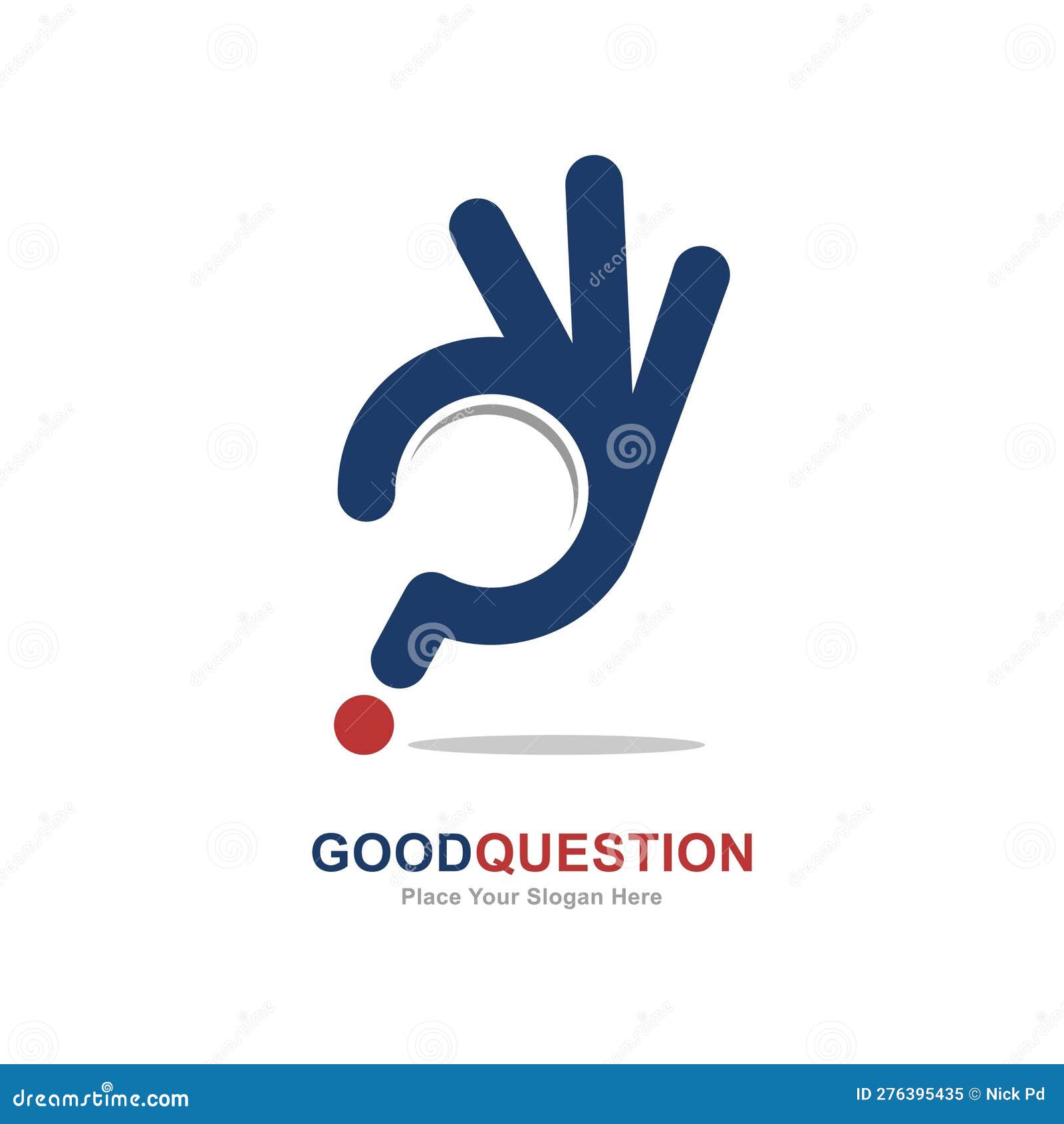 Good Question Logo Vector Icon Stock Vector - Illustration of hand ...
