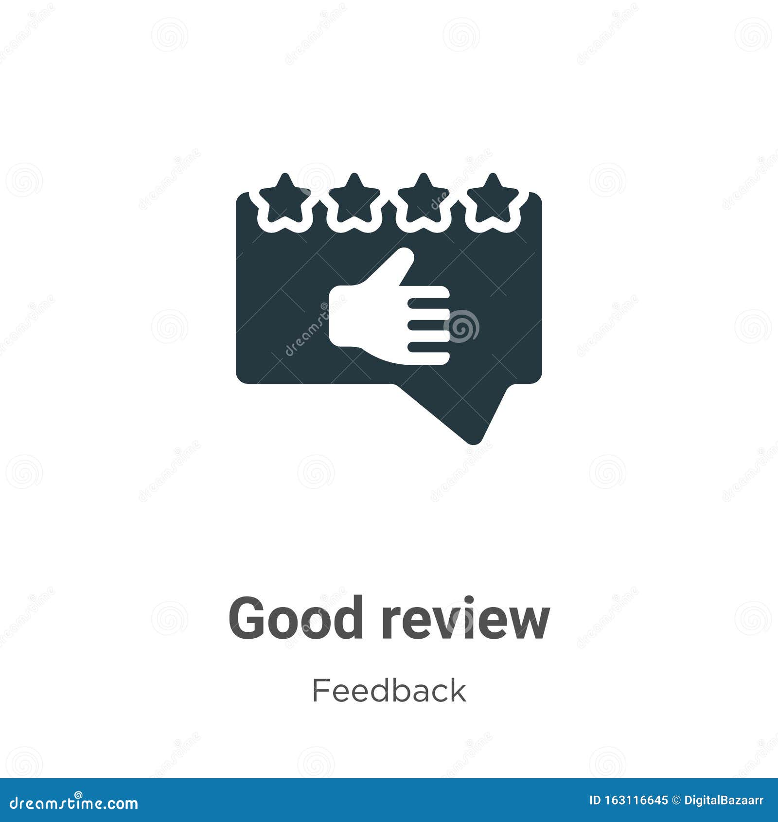 Good Review Vector Icon on White Background. Flat Vector Good Review ...