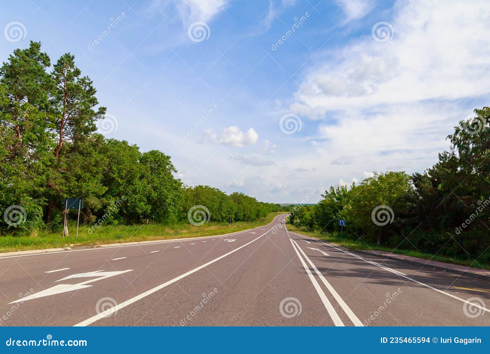 Good Road or International Highway. Background with Copy Space for Text ...