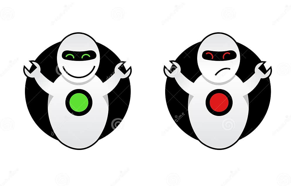 Good robot and Bad robot stock vector. Illustration of quality - 152625788