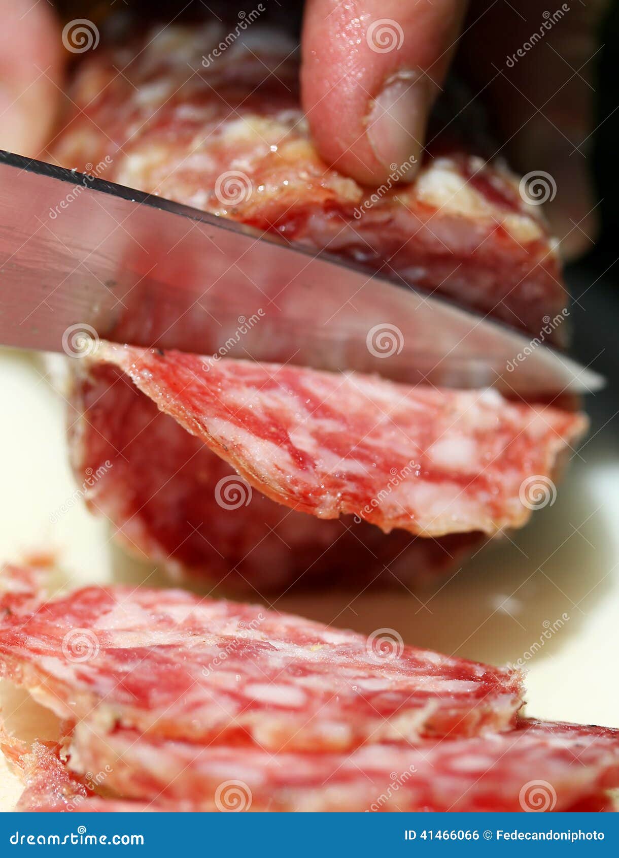 Good SALAMI with Steel Knife 1 Stock Photo - Image of pork, carne: 41466066