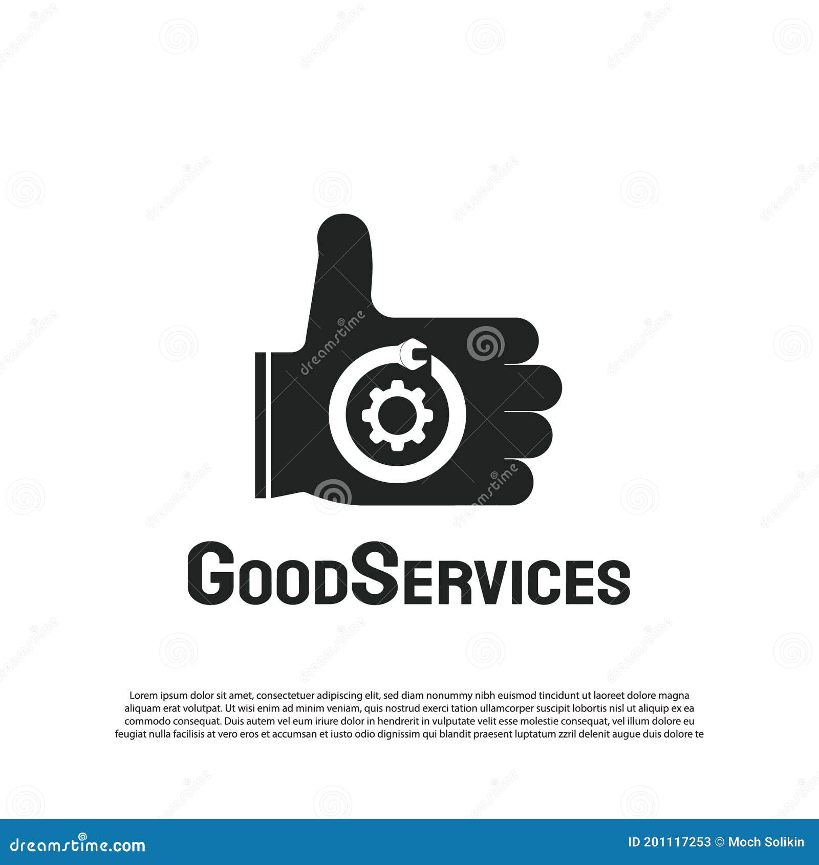 Good Service Logo with Hand Concept. Repair. Technology Icon ...