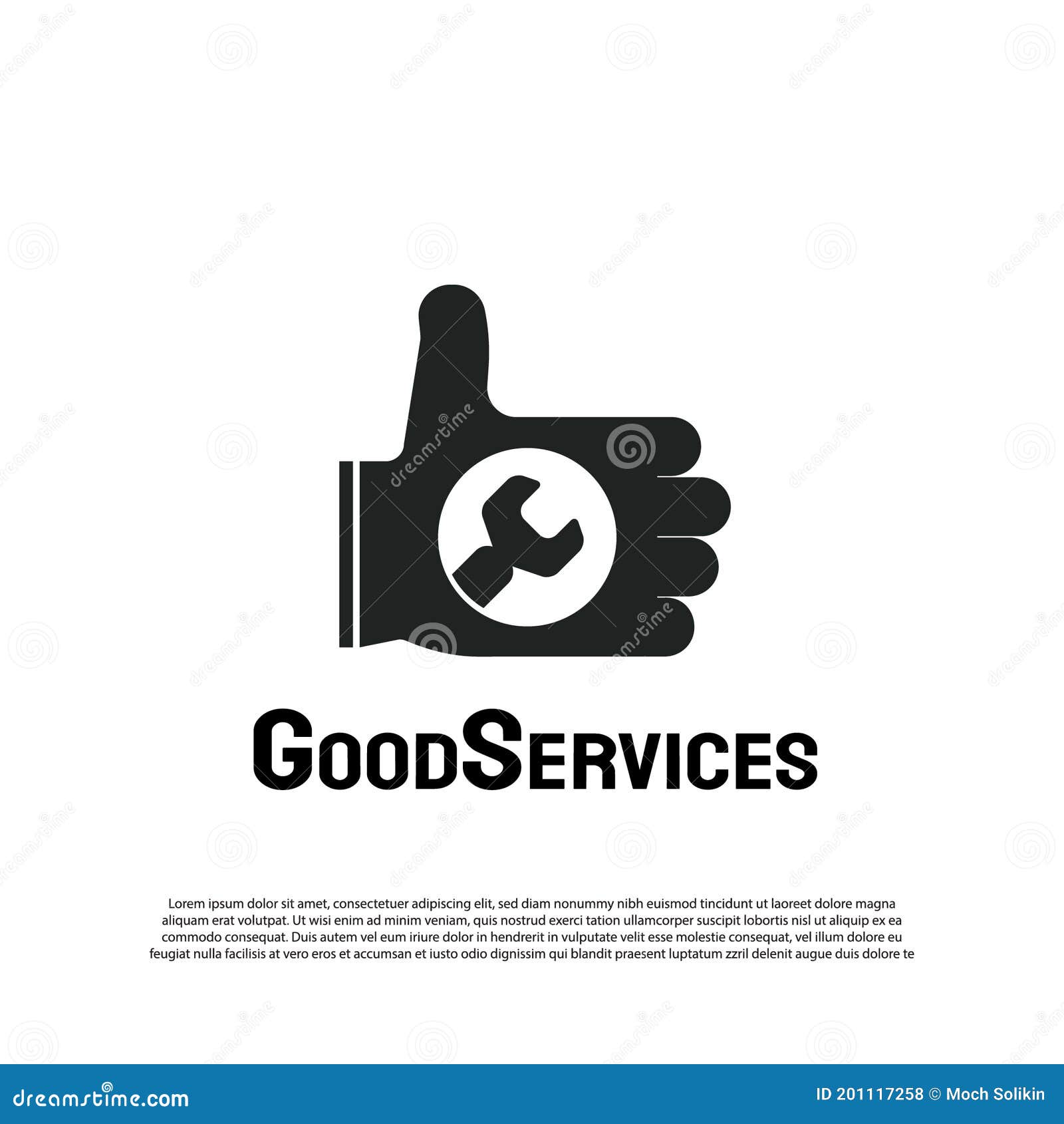 Good Service Logo with Hand Concept. Repair. Technology Icon ...