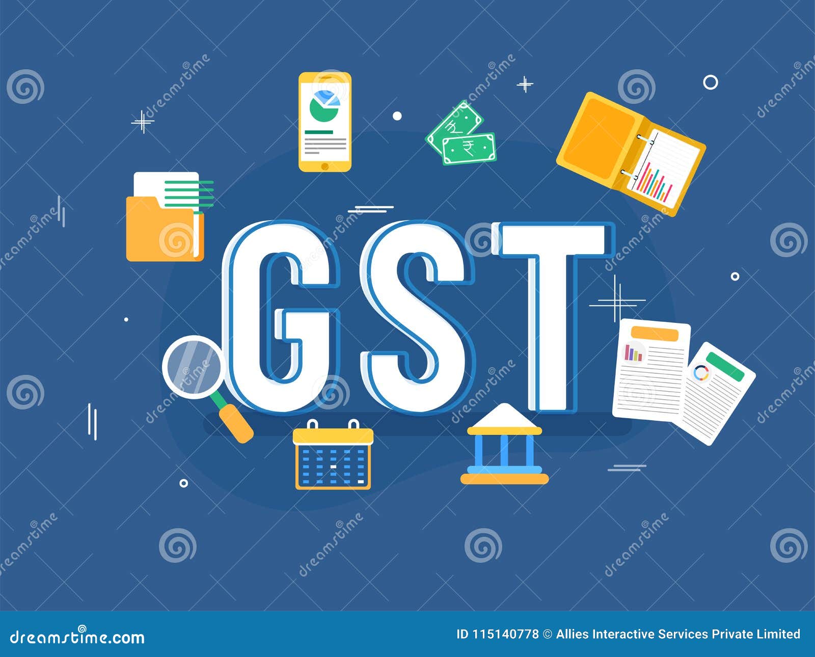 Good Service Tax GST Concept. Stock Illustration - Illustration of ...