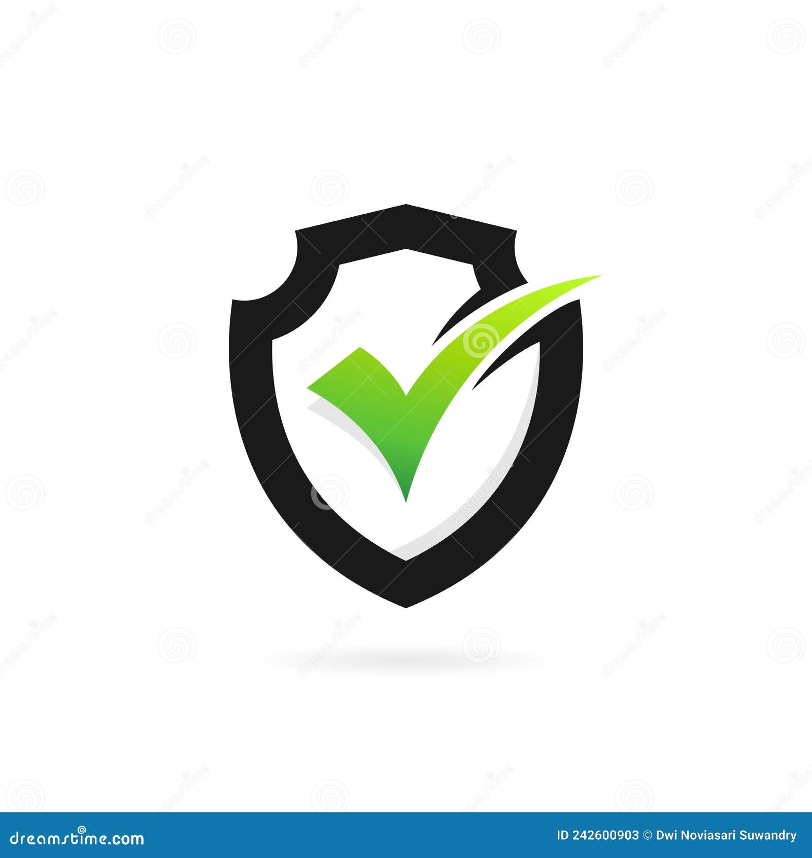 Tick and Shield Logo Design Template Stock Vector - Illustration of ...