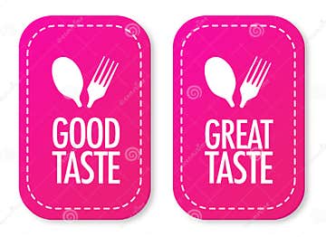 Good Taste and Great Taste Stickers Stock Vector - Illustration of ...