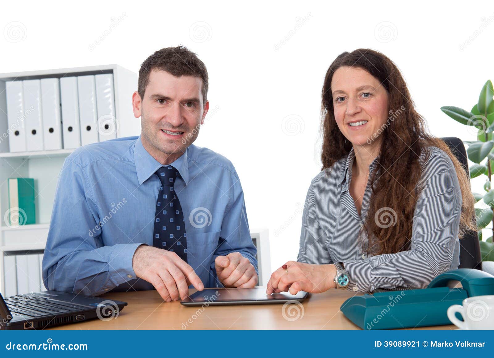 Good Teamwork - Happy Trainees In A Row Isolated On White Background ...