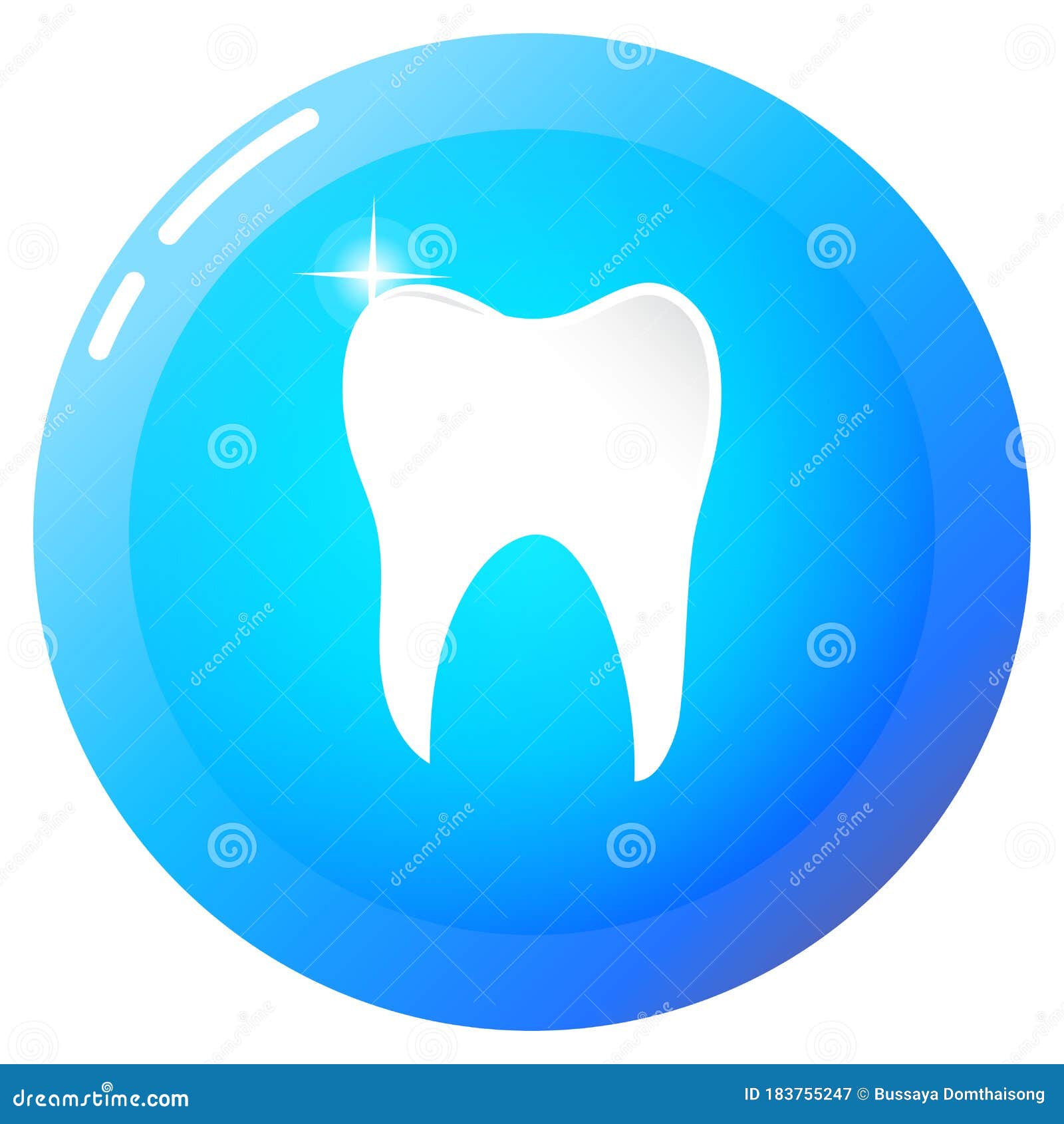 Healthy Smiling Tooth Shining Star Icon Vector. Teeth Diastema Closure ...