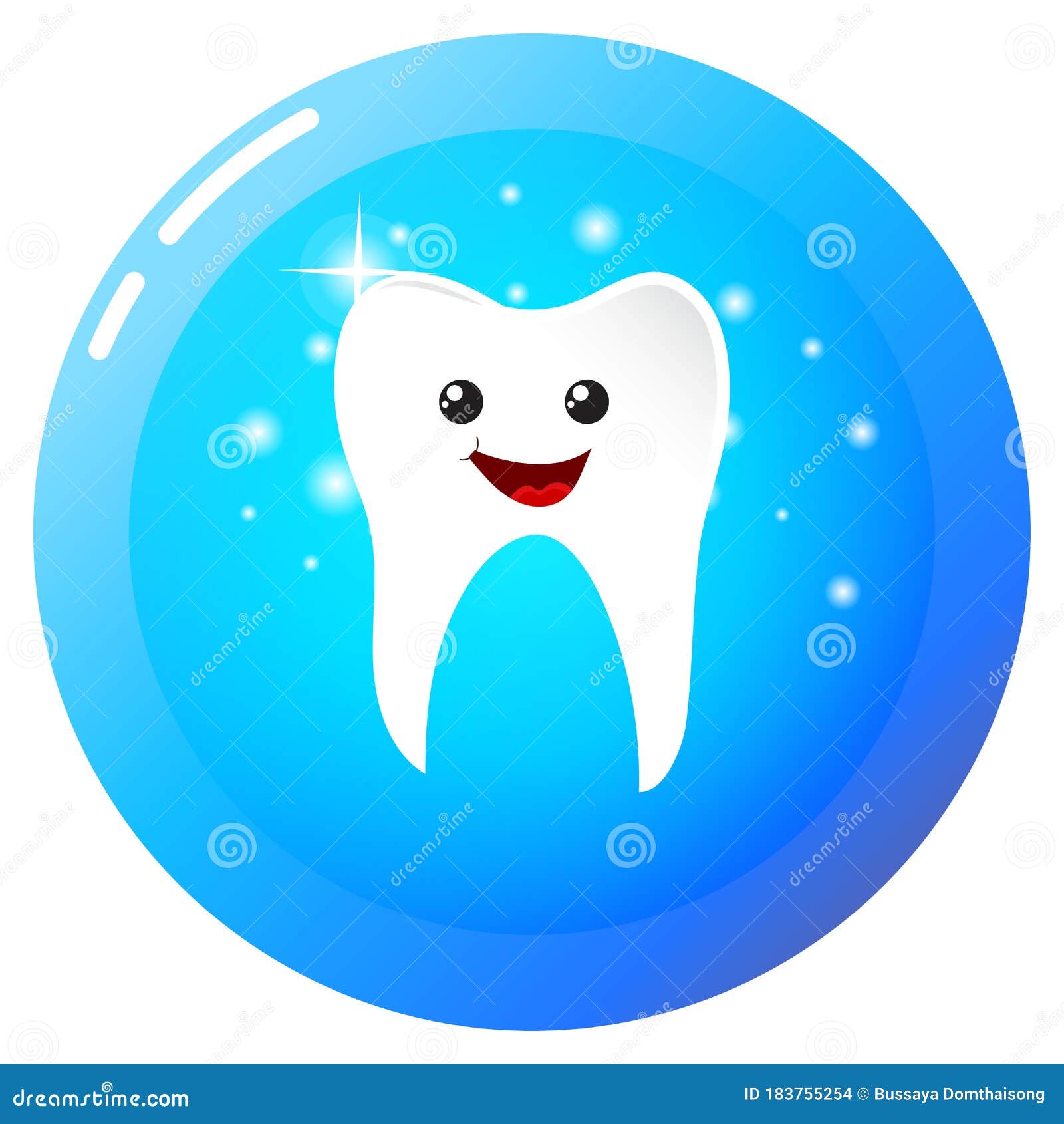 Healthy Smiling Tooth Shining Star Icon Vector. Teeth Diastema Closure ...