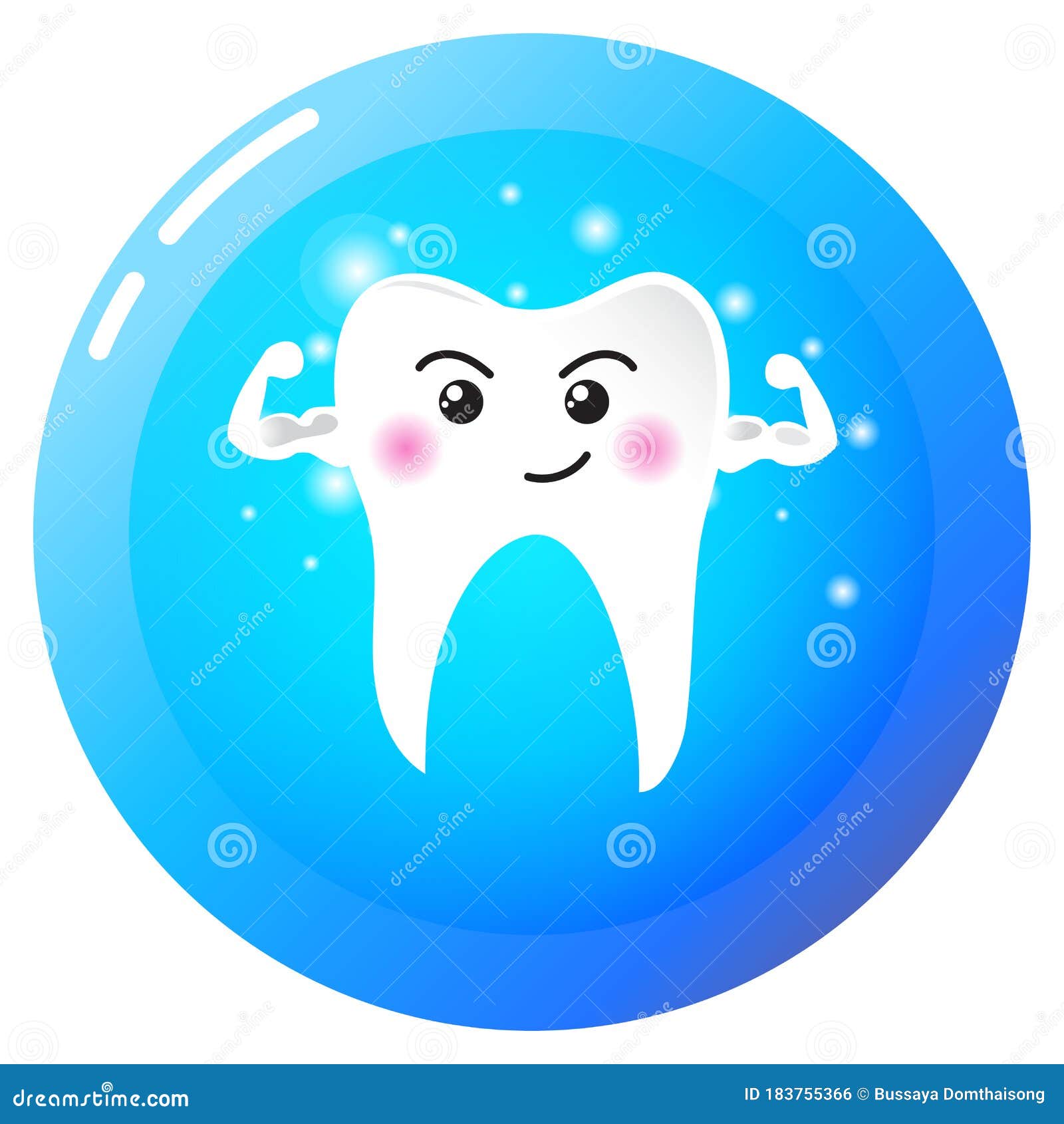 Healthy Strong Tooth Shining Star Icon Vector. Healthy and Happy of ...