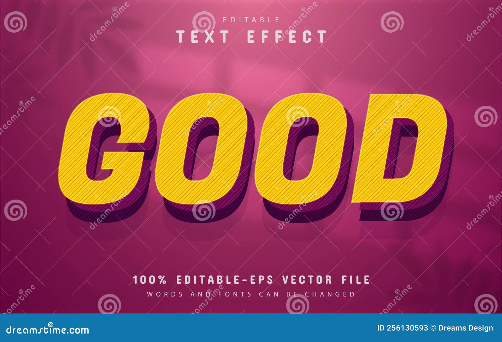 Good Text, Yellow Text Effect Editable Stock Vector - Illustration of ...