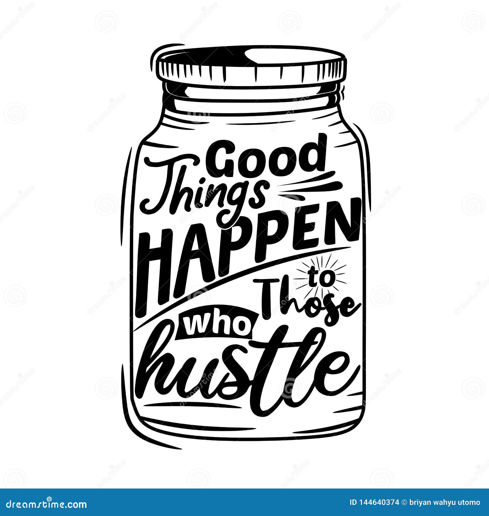 Hustle. Inspiring Motivation Quote Poster Template. Vector Typography ...