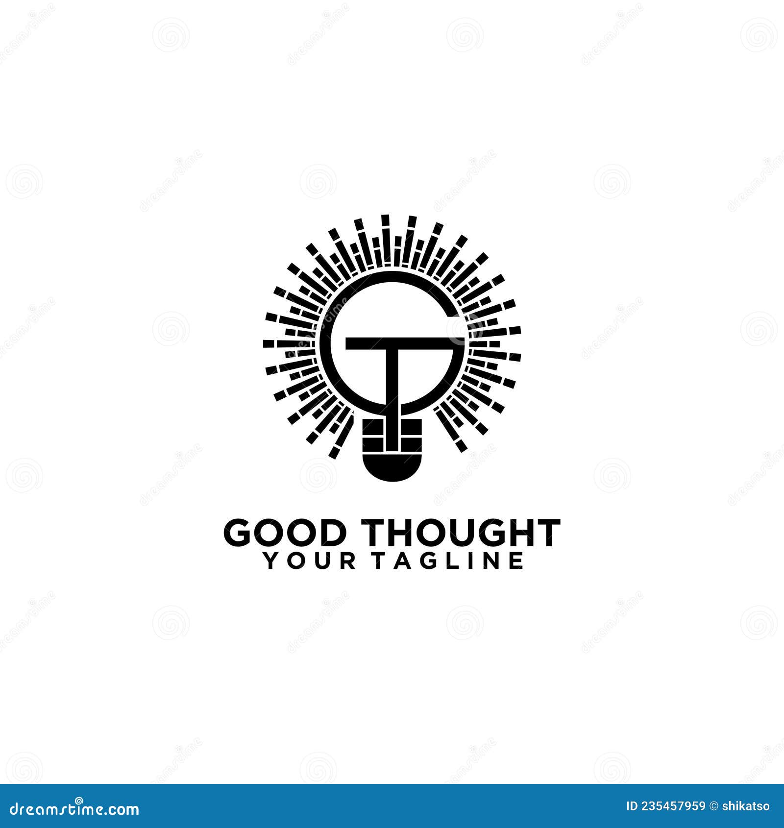 Good Thought Initial Gt Vector Logo Design Stock Vector - Illustration ...