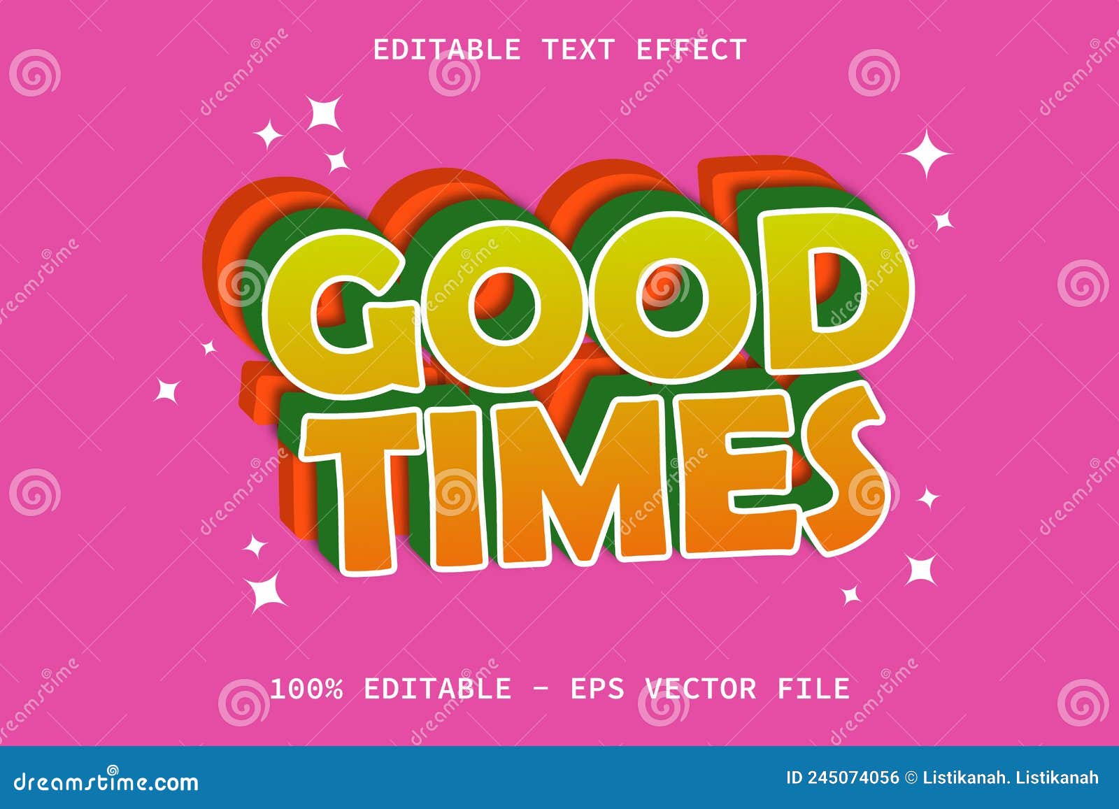 Good Times with Modern Style Editable Text Effect Stock Vector ...