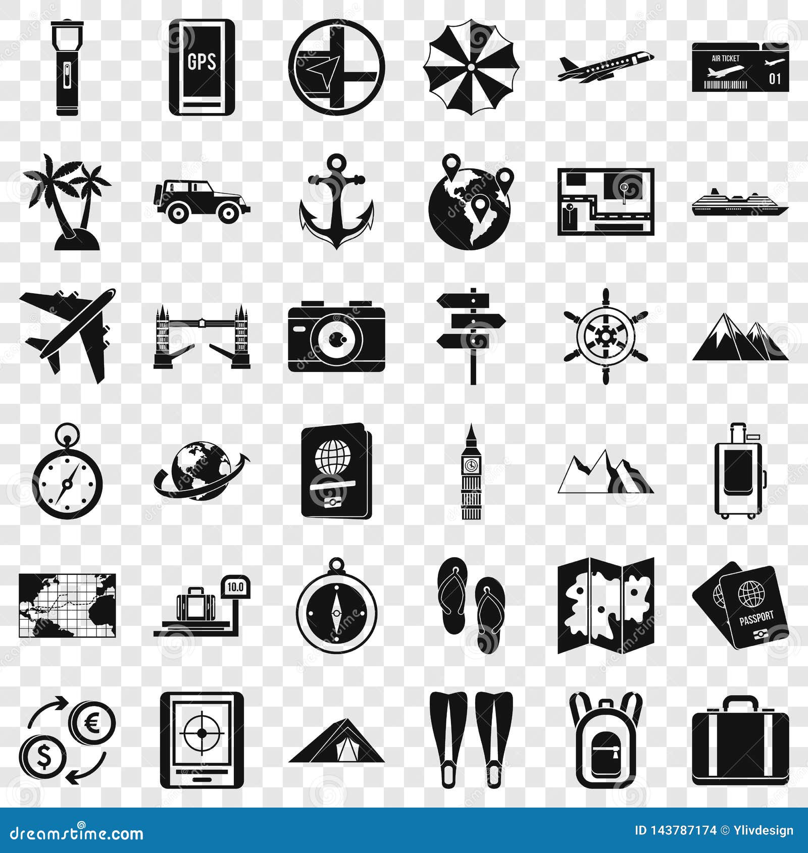 Good Travel Icons Set, Simple Style Stock Vector - Illustration of ...