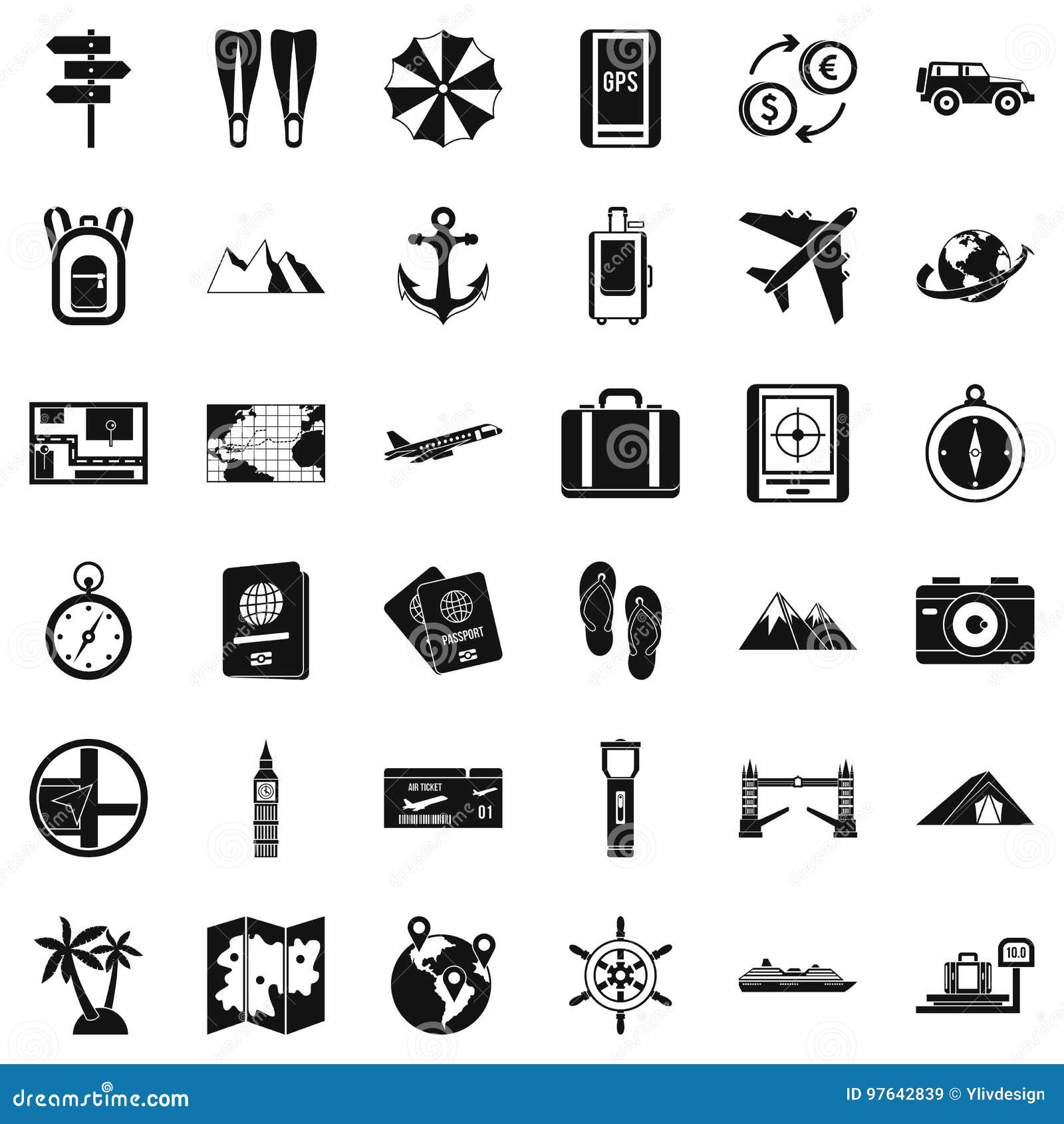Good Travel Icons Set, Simple Style Stock Vector - Illustration of food ...