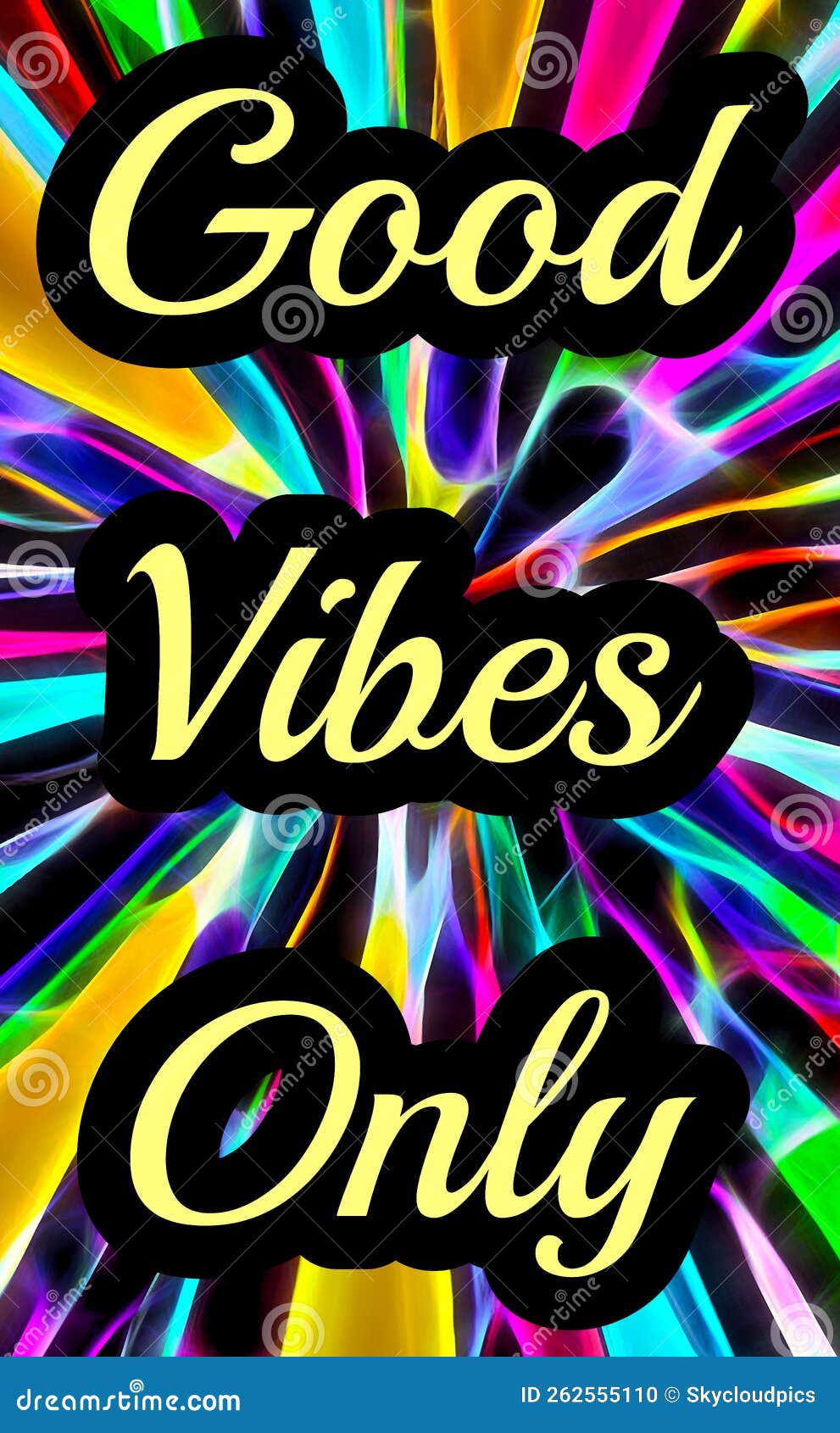 Good Vibes only Color Rays Colorful Graphic Illustration Stock ...
