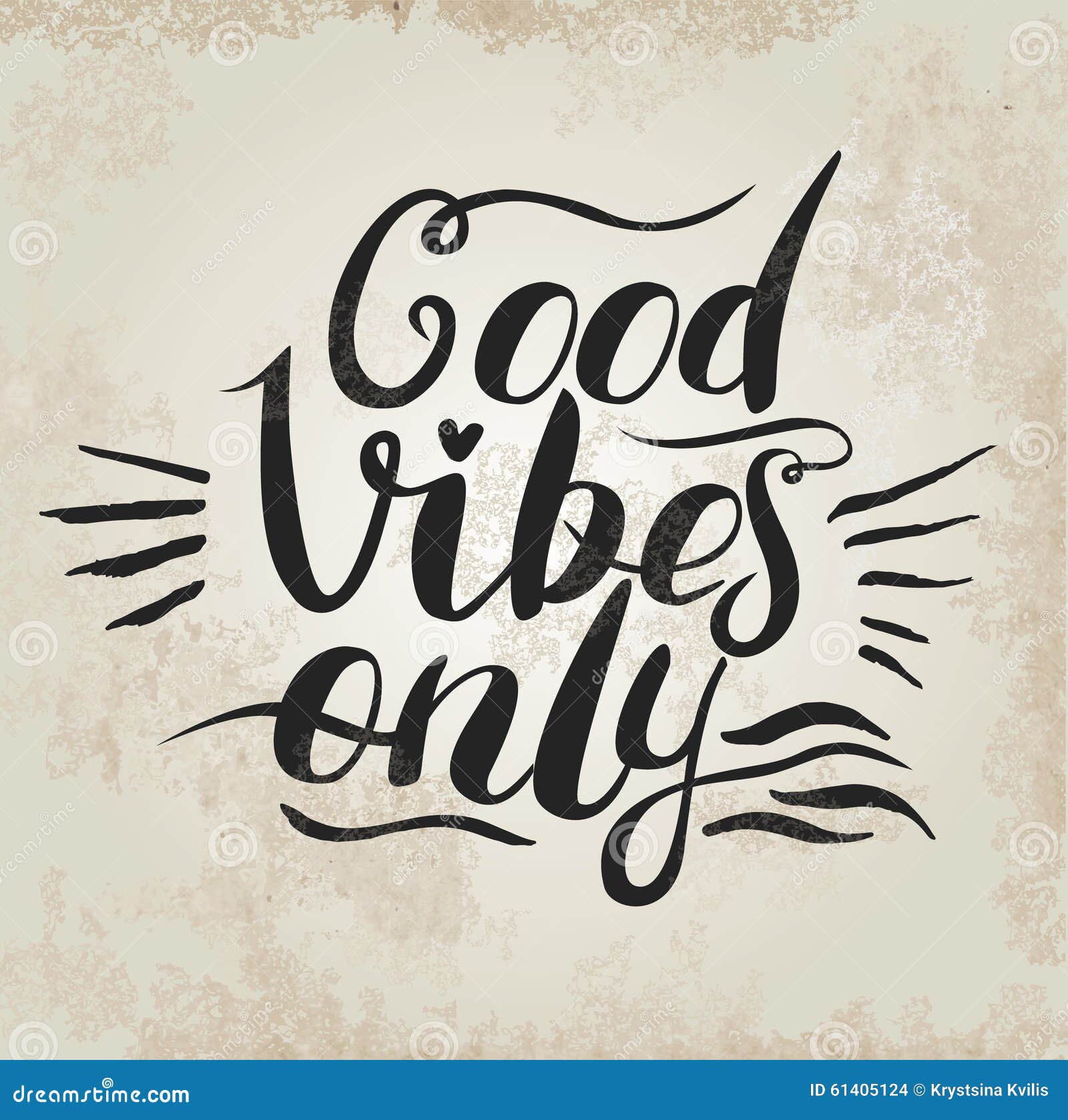 Good Vibes only Hand Lettering. Handmade Stock Vector - Illustration of ...