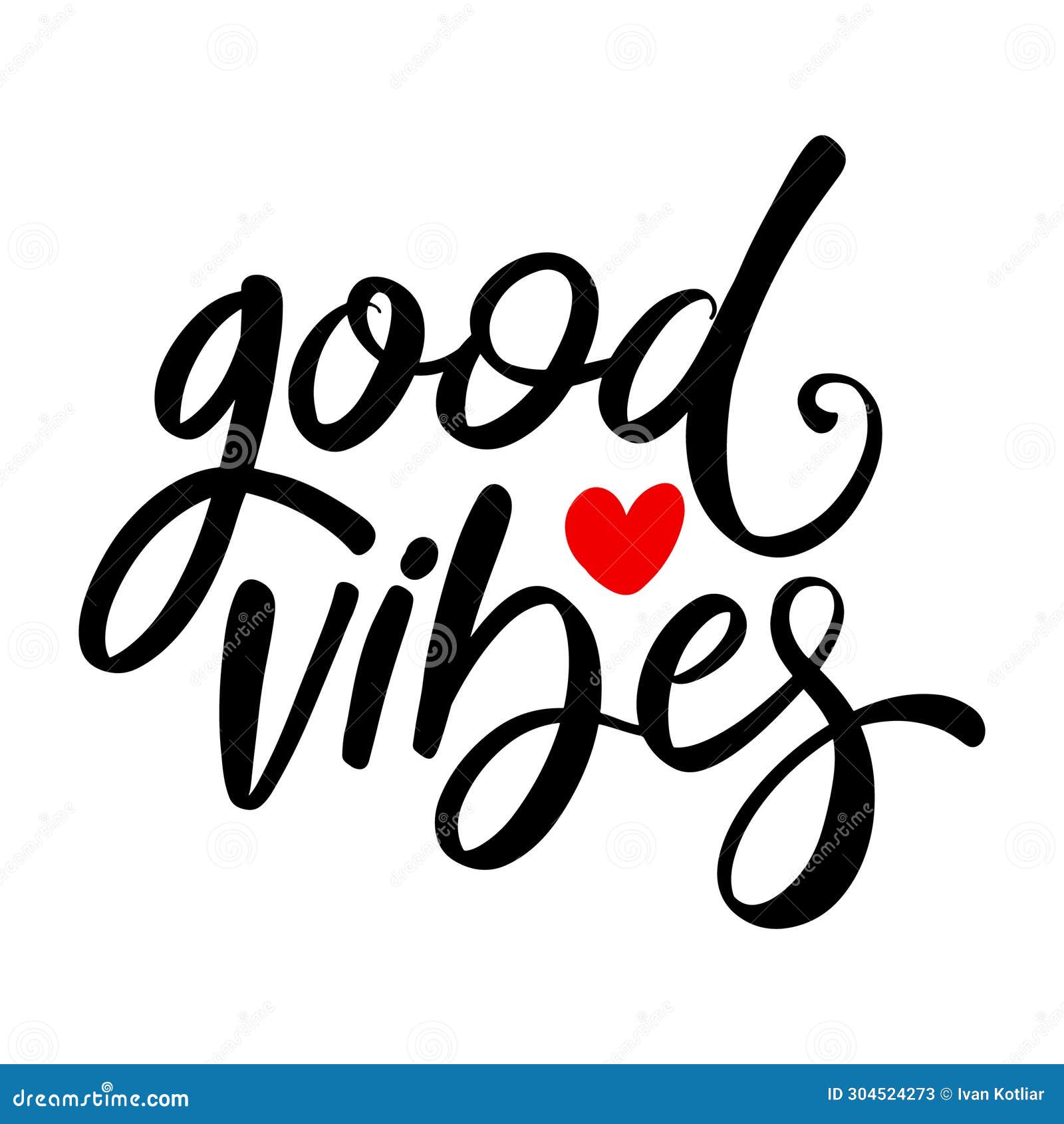 Good Vibes. Lettering Phrase Isolated on White Stock Vector ...