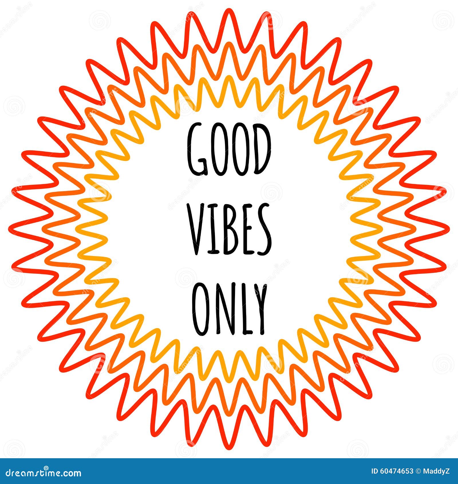 Only Good Vibes Quote With Water Surface Texture. Cartoon Vector ...