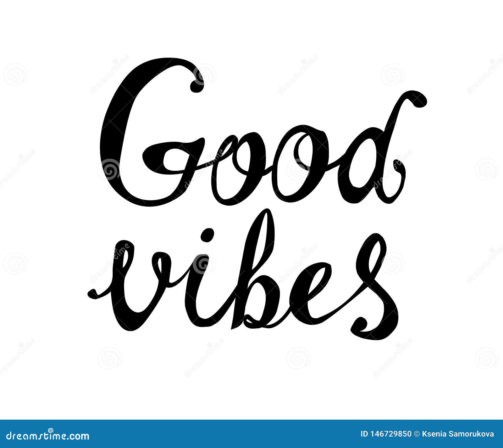 Good Vibes. Vector Calligraphic Letters Stock Vector - Illustration of ...