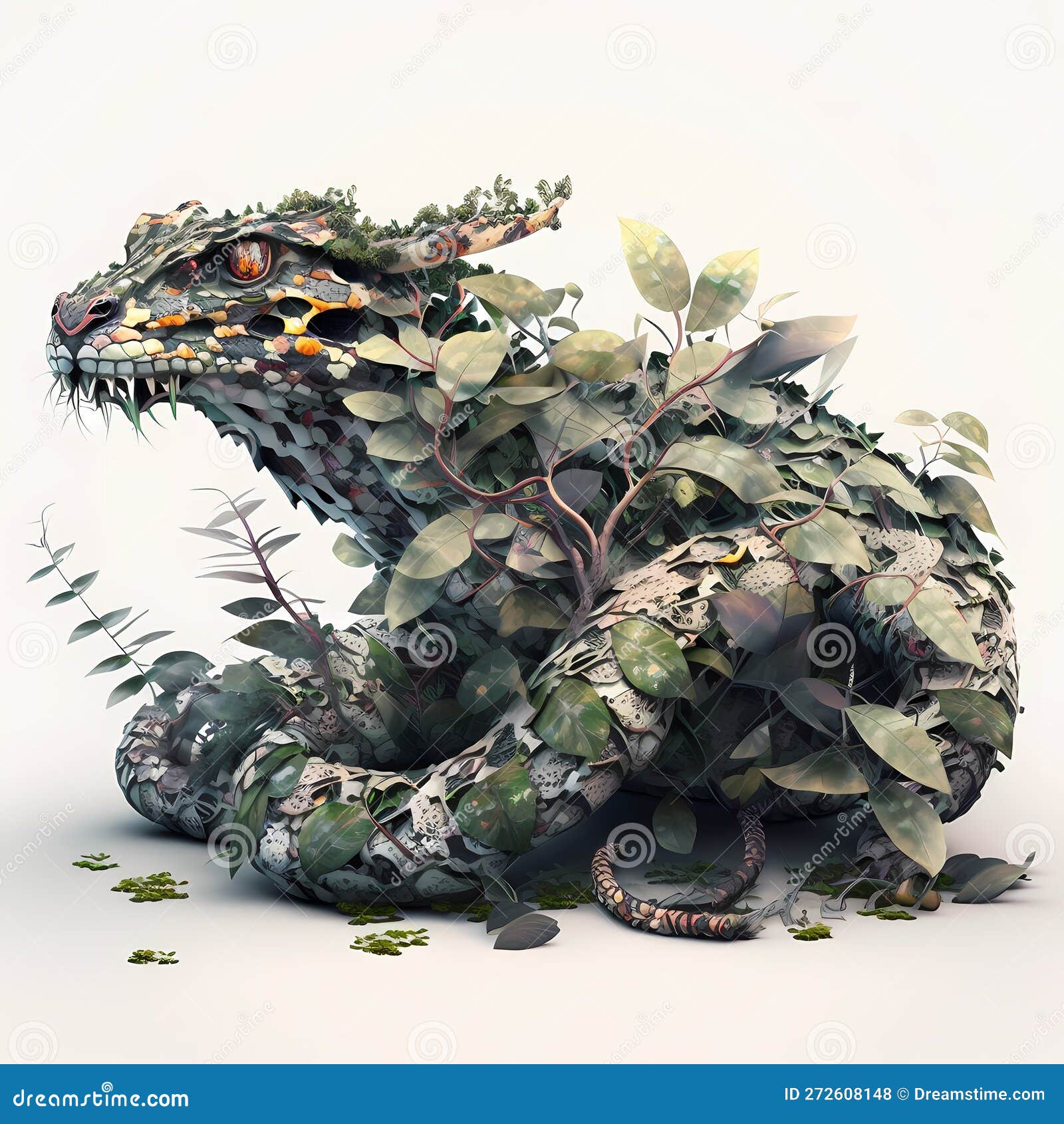 Good View Bush Viper Illustration. Generative AI Stock Illustration ...