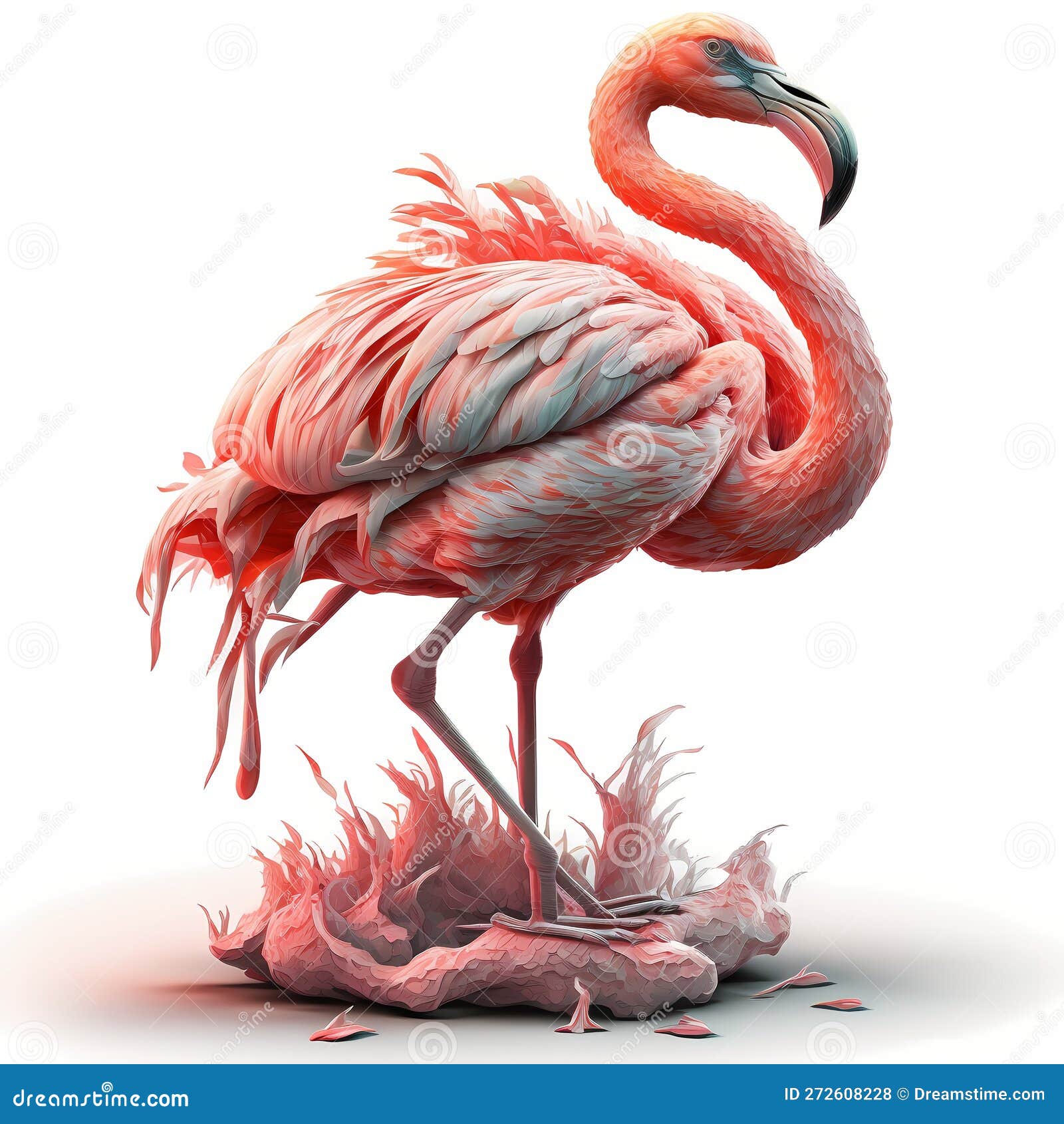 Good View Flamingo Illustration. Generative AI Stock Illustration ...