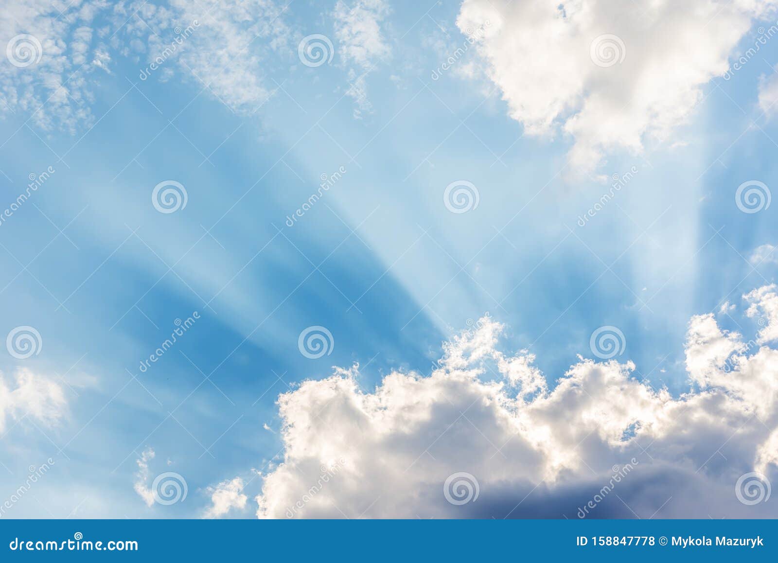 Good Clouds in Blue Sky with Rays Stock Photo - Image of good, cloudy ...