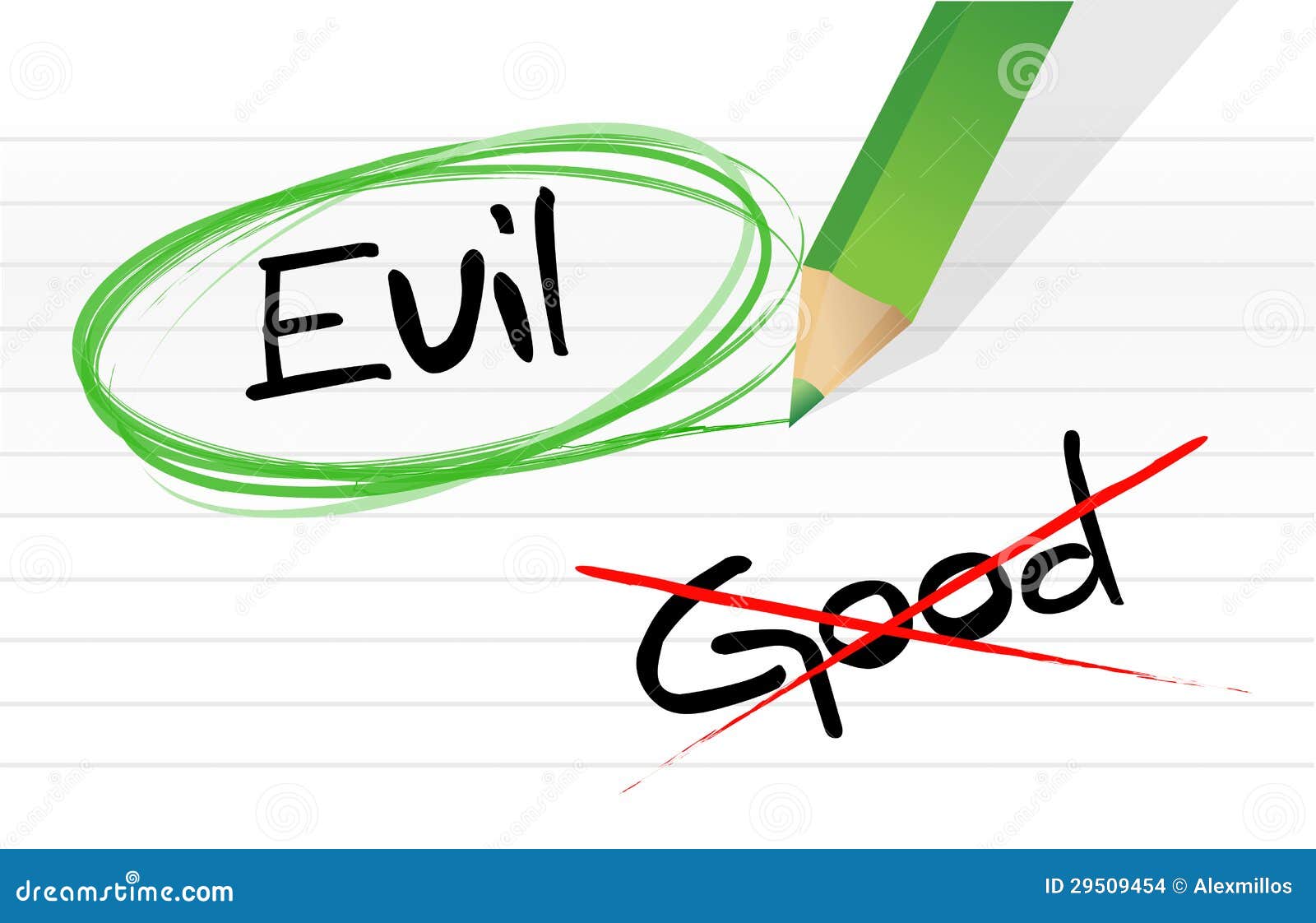 Good vs evil stock illustration. Illustration of cross - 29509454