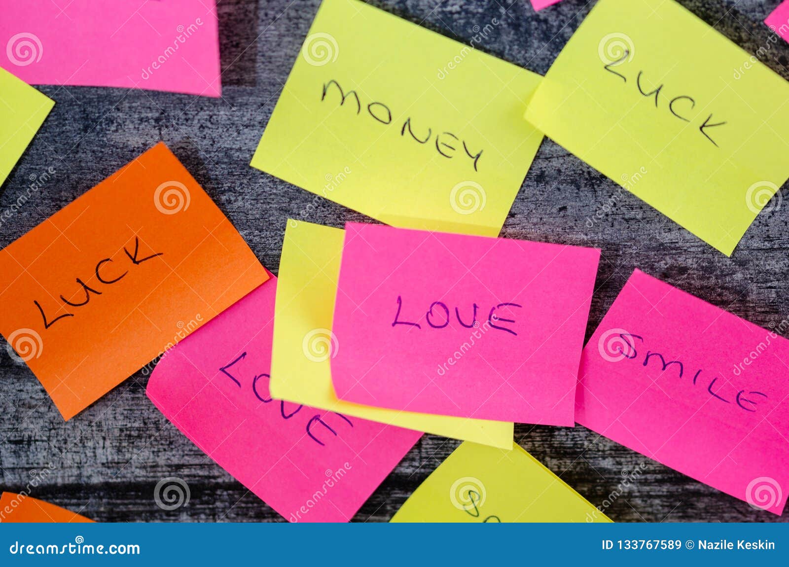 Good Wishes are on the Colorful Note Paper Stock Image - Image of ...