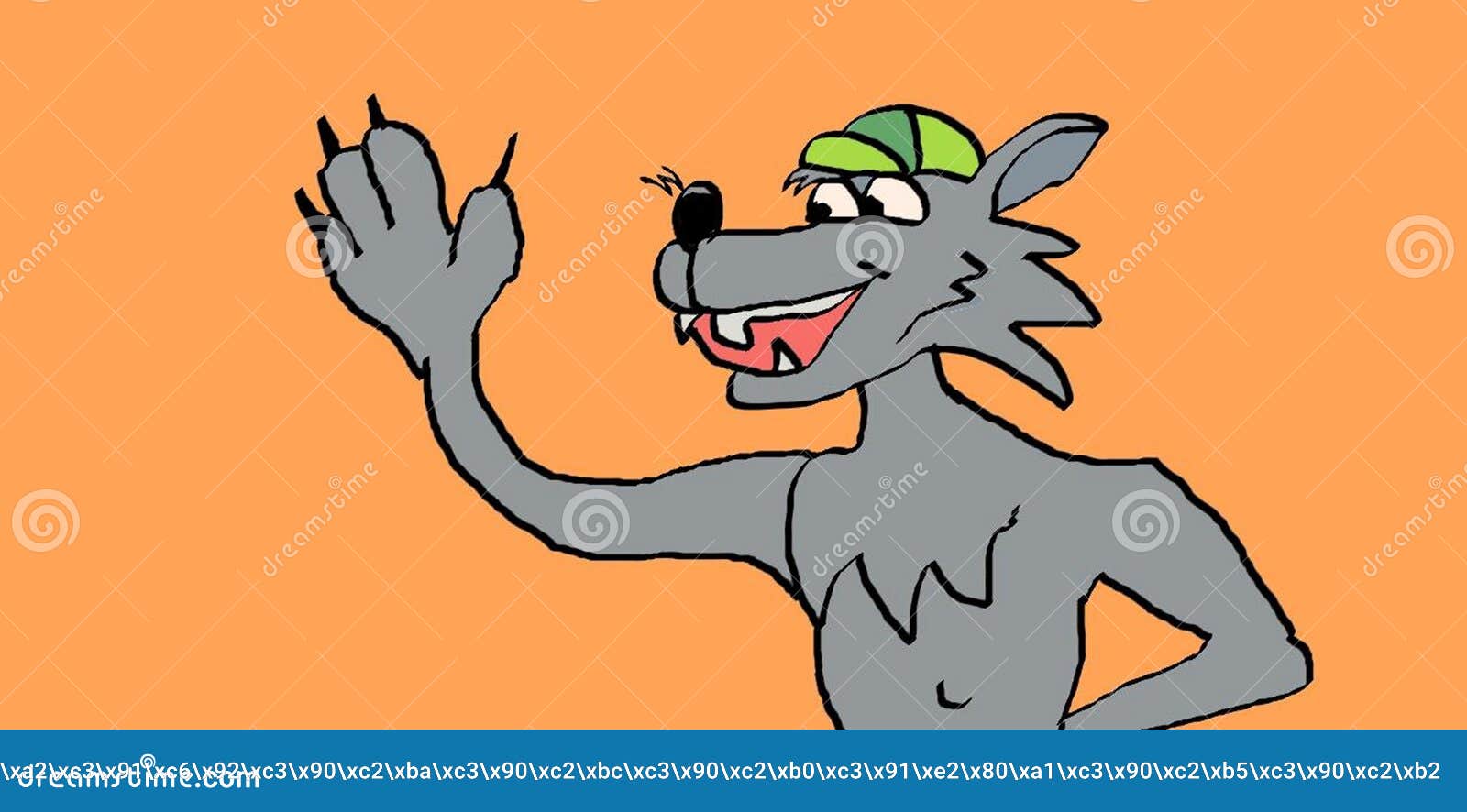 The Good Wolf Waves His Hand Stock Illustration - Illustration of ...