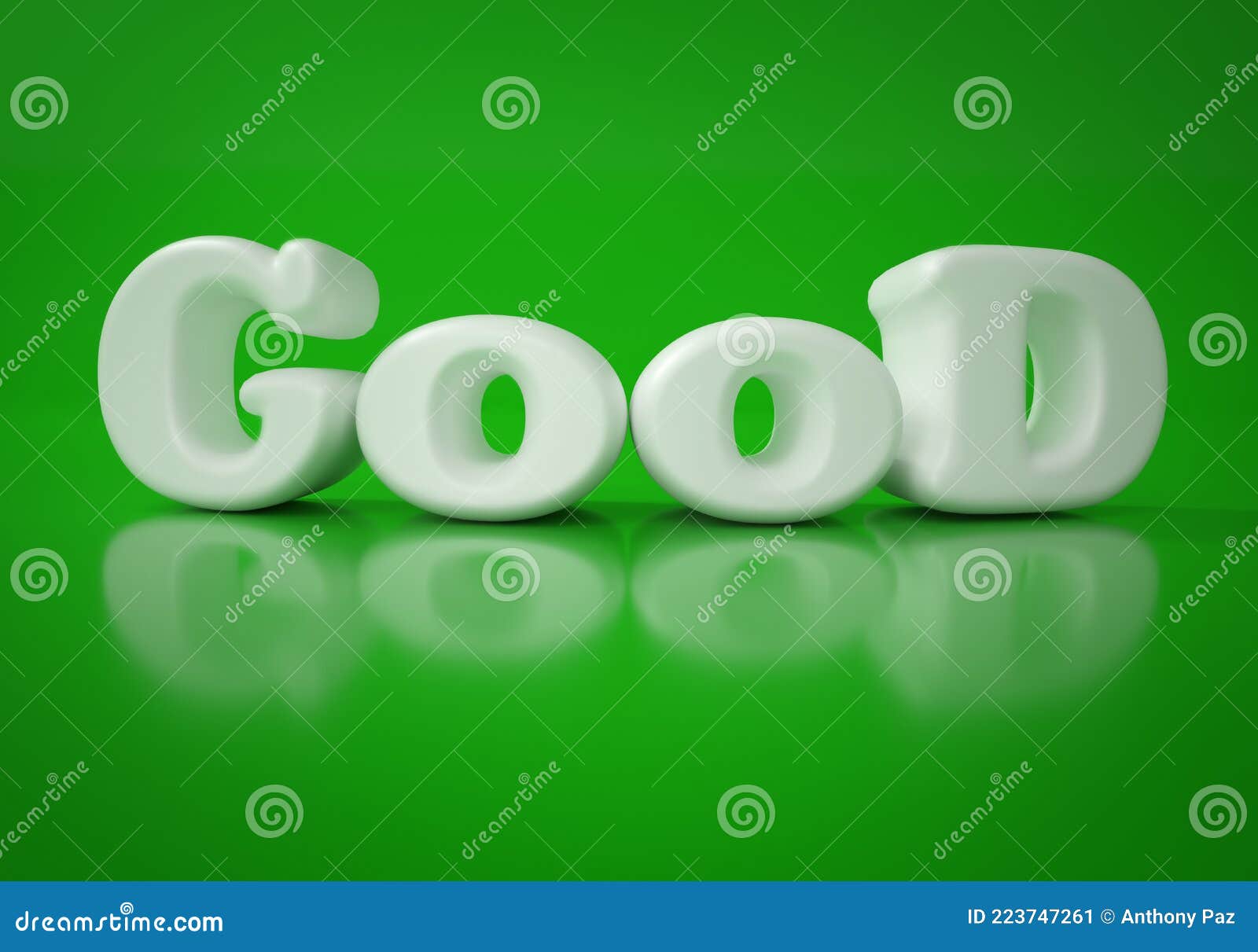 Good Word on Green Background .3D Illustration Stock Illustration ...