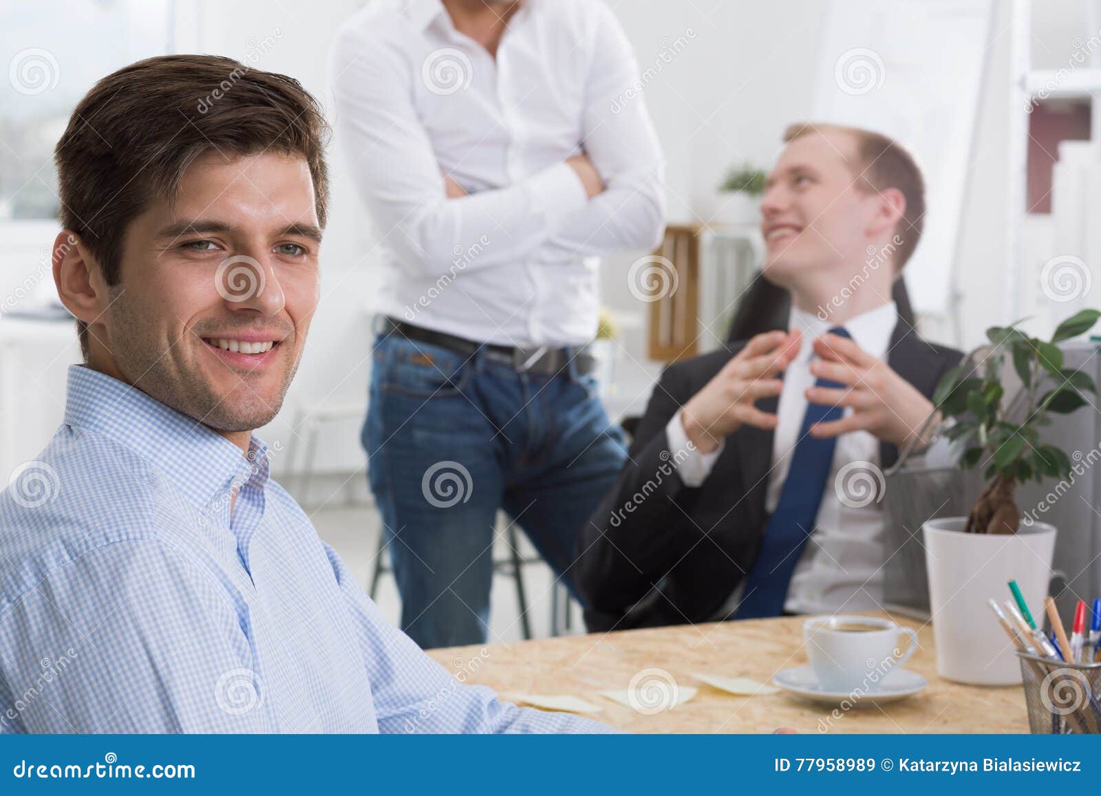 Good Work Atmosphere Is The Basic Stock Image - Image of conversation ...