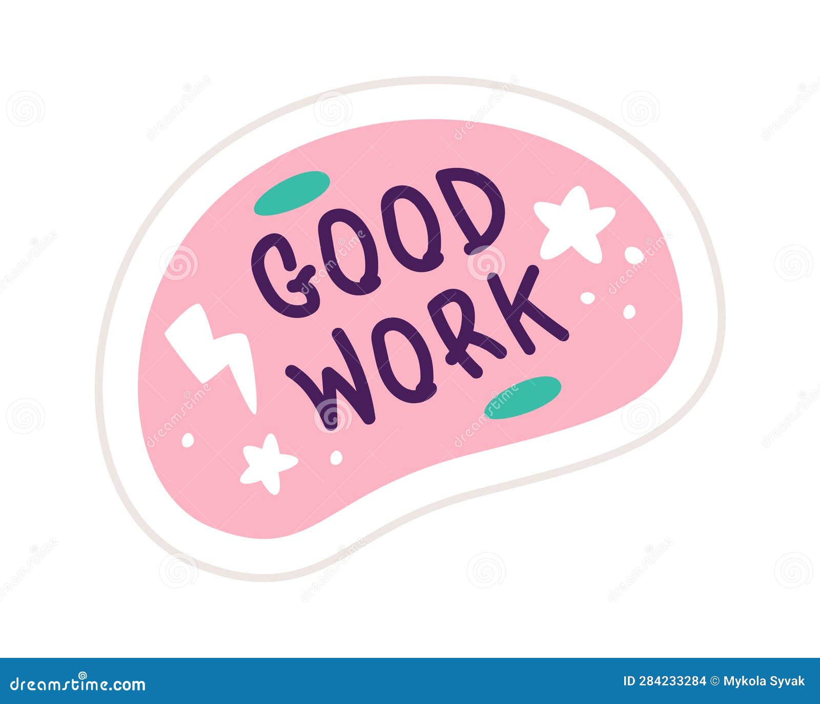 Good Work Sticker stock vector. Illustration of icon - 284233284