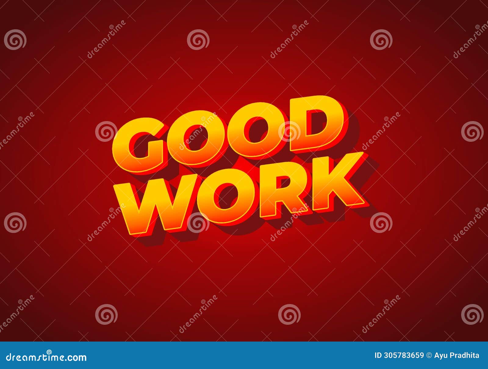 Good Work. Text Effect in 3D Style with Eye Catching Color Stock ...