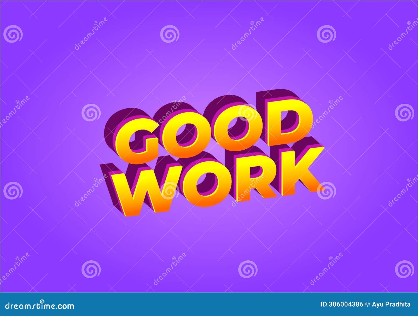 Good Work. Text Effect in 3D Style with Eye Catching Color Stock Vector ...