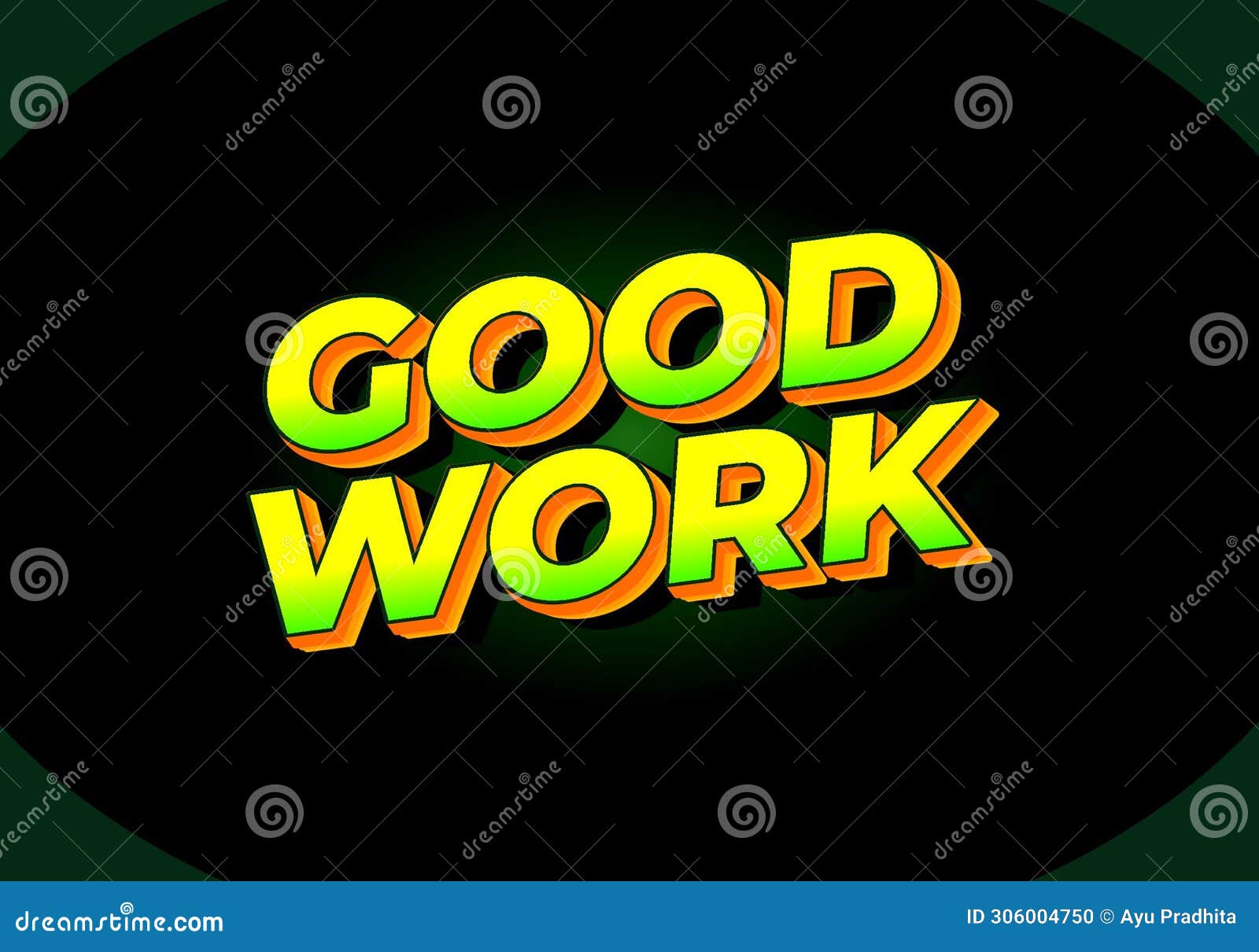 Good Work. Text Effect in 3D Style with Eye Catching Color Stock Vector ...